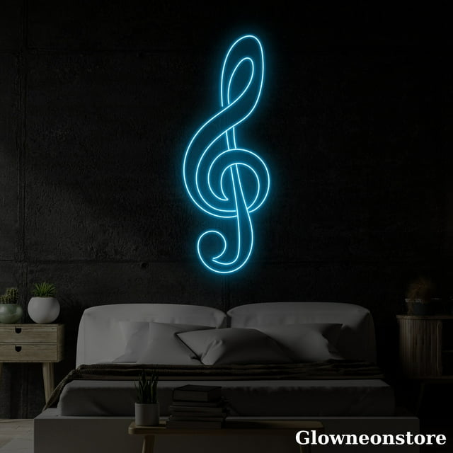 Glowneon Music Note Neon Sign, Music Led Sign, Chord Notes Wall Hanging ...