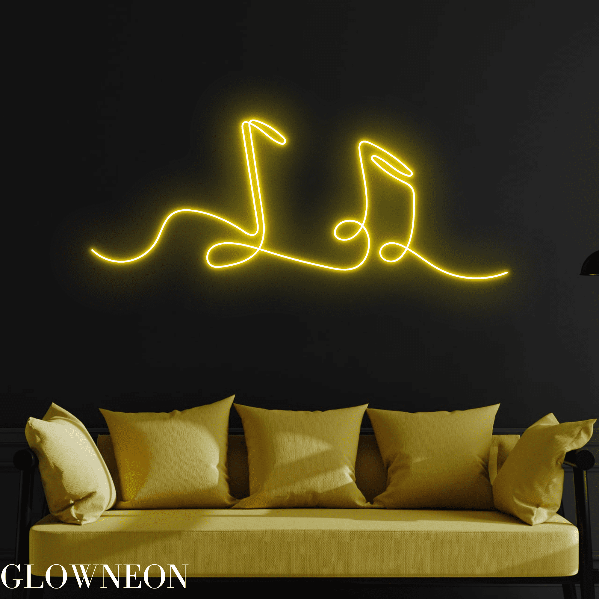 Glowneon Music Note Neon Sign, Music Note Led Sign, Music Club Decor ...