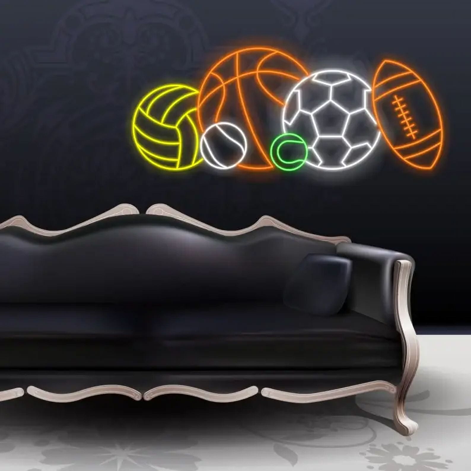 Glowneon Muti-Ball Neon Sign, Sporty Long-lasting Lights Wall Decor ...