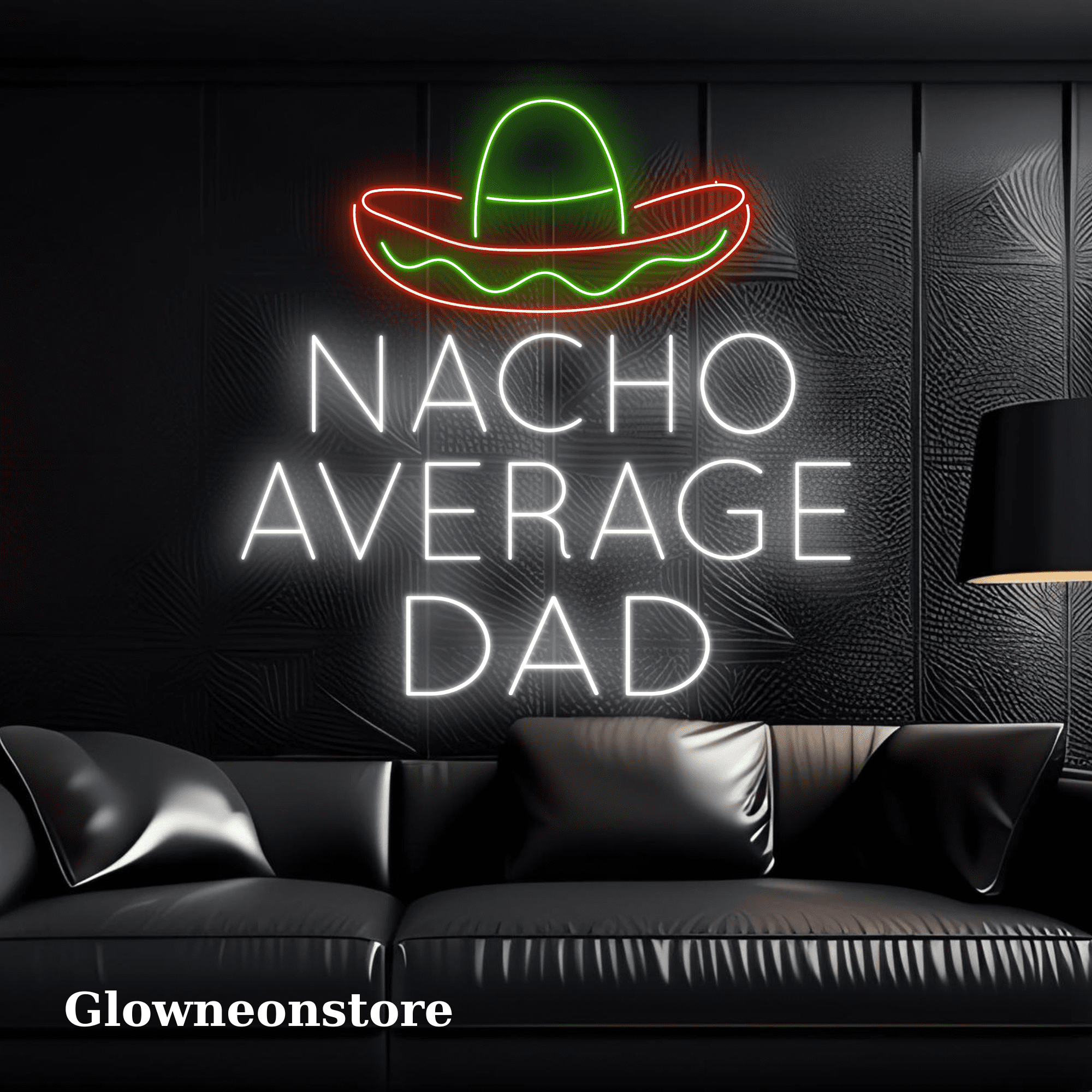Glowneon Nacho Average Dad Neon, Father's Day Gift, Father's Day Led ...