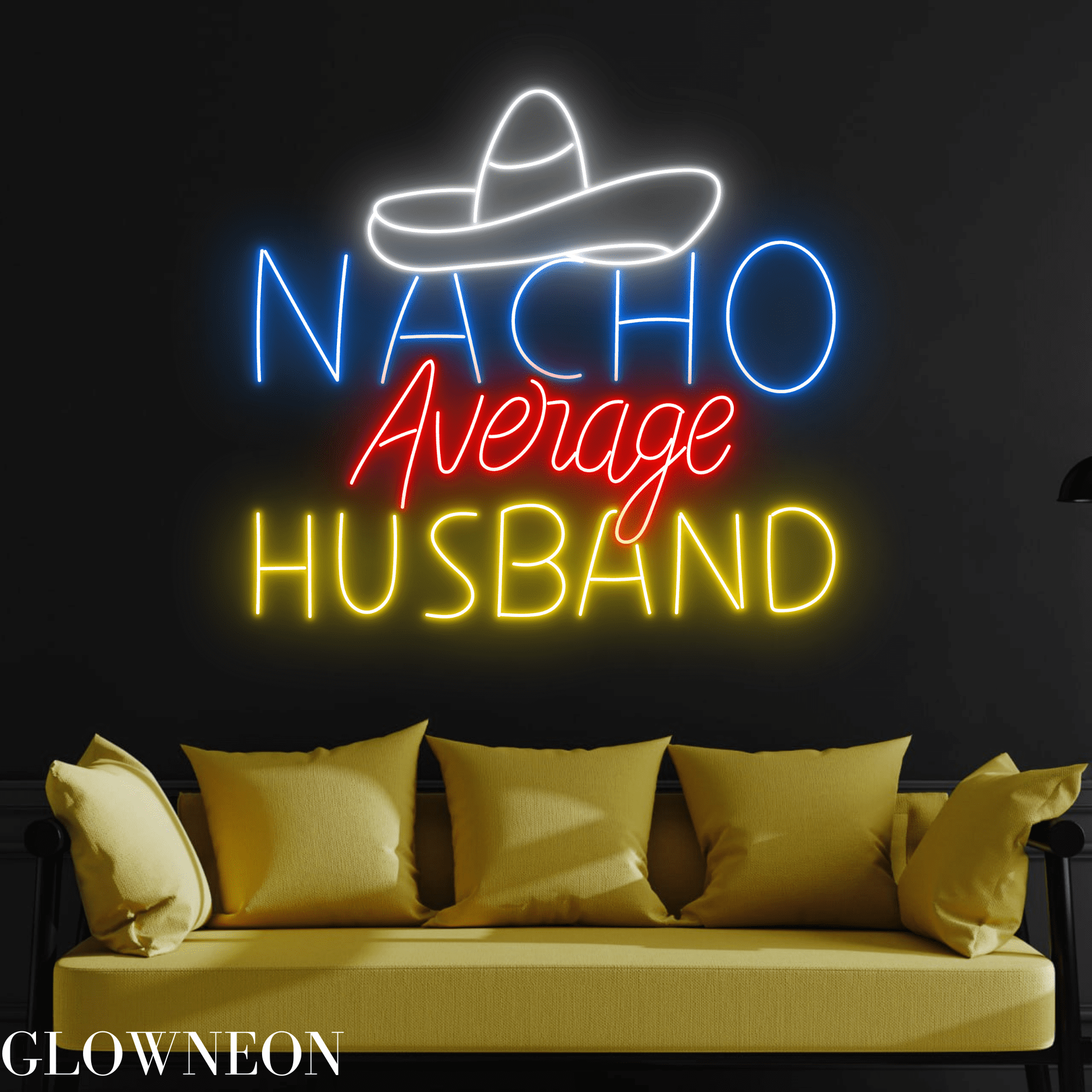 Glowneon Nacho Everage Husband Neon Sign, Nachos Restaurant Led Light ...