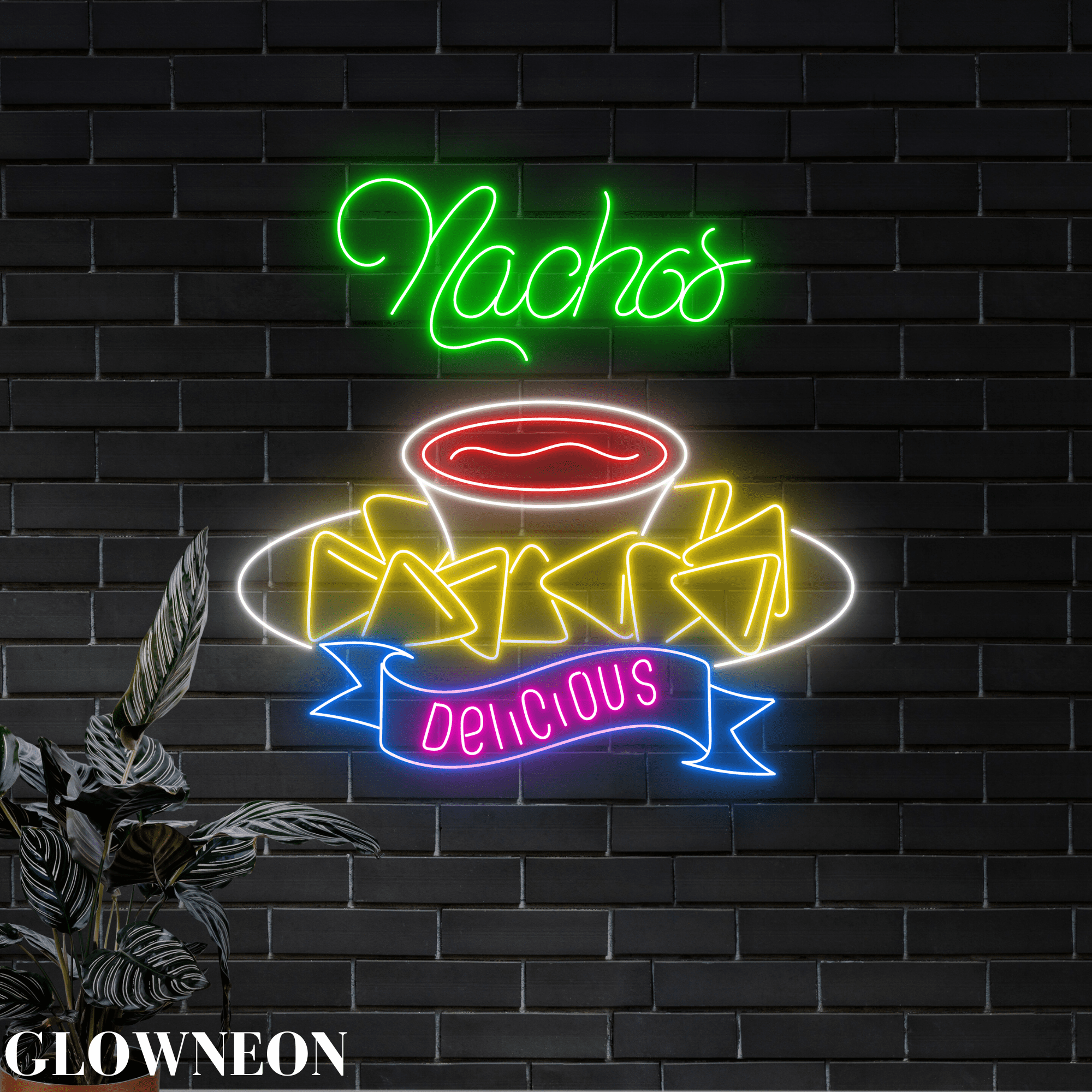 Glowneon Nachos Delicious Led Light, Nachos Mexican Neon Wall Decor ...