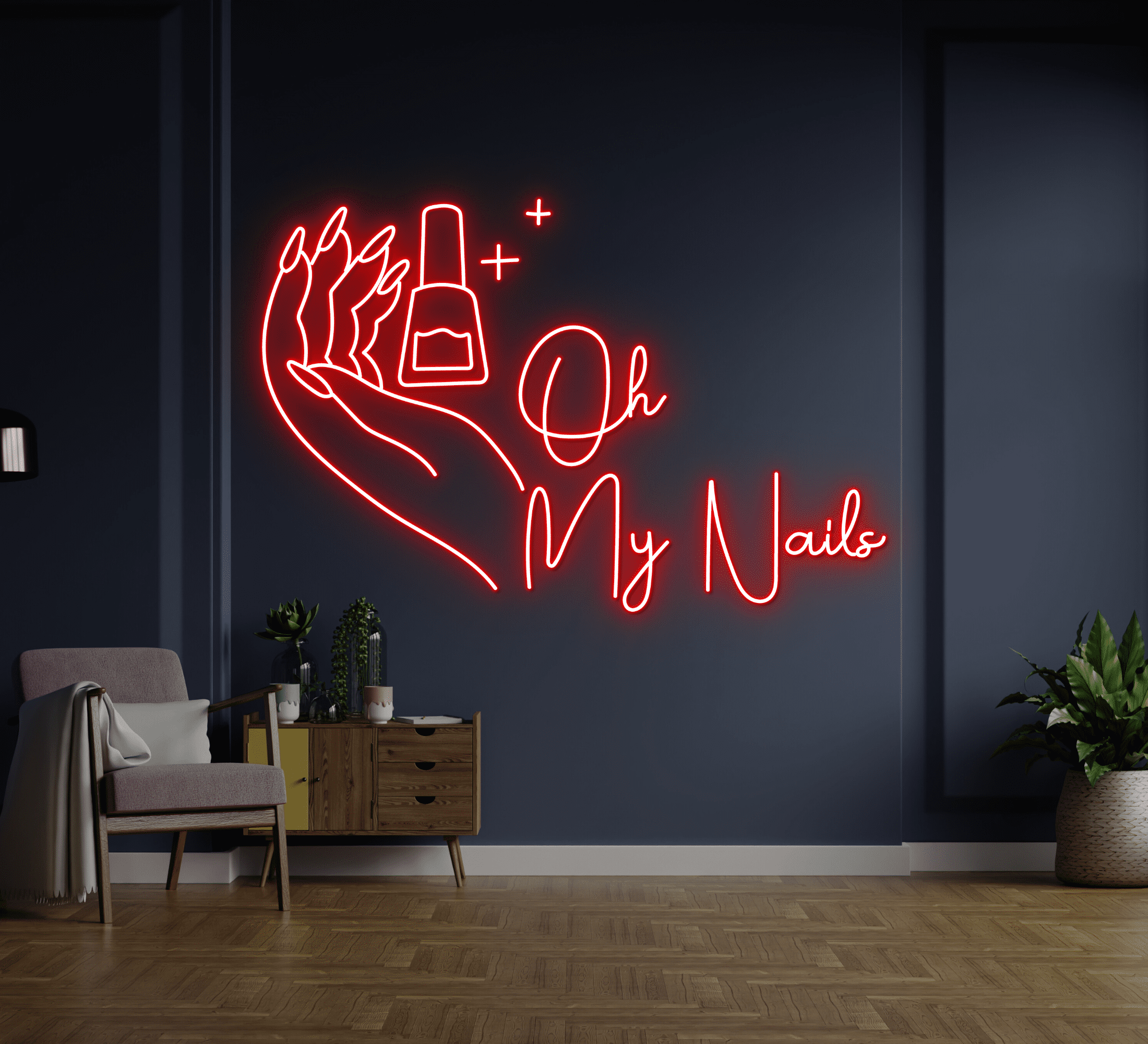 Glowneon Nail Salon Neon Signboard, Nail Salon Decor - Walmart.com