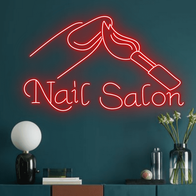 Glowneon Nail Salon Neon Signs, Nail Salon Shop Wall Decor Signboard ...