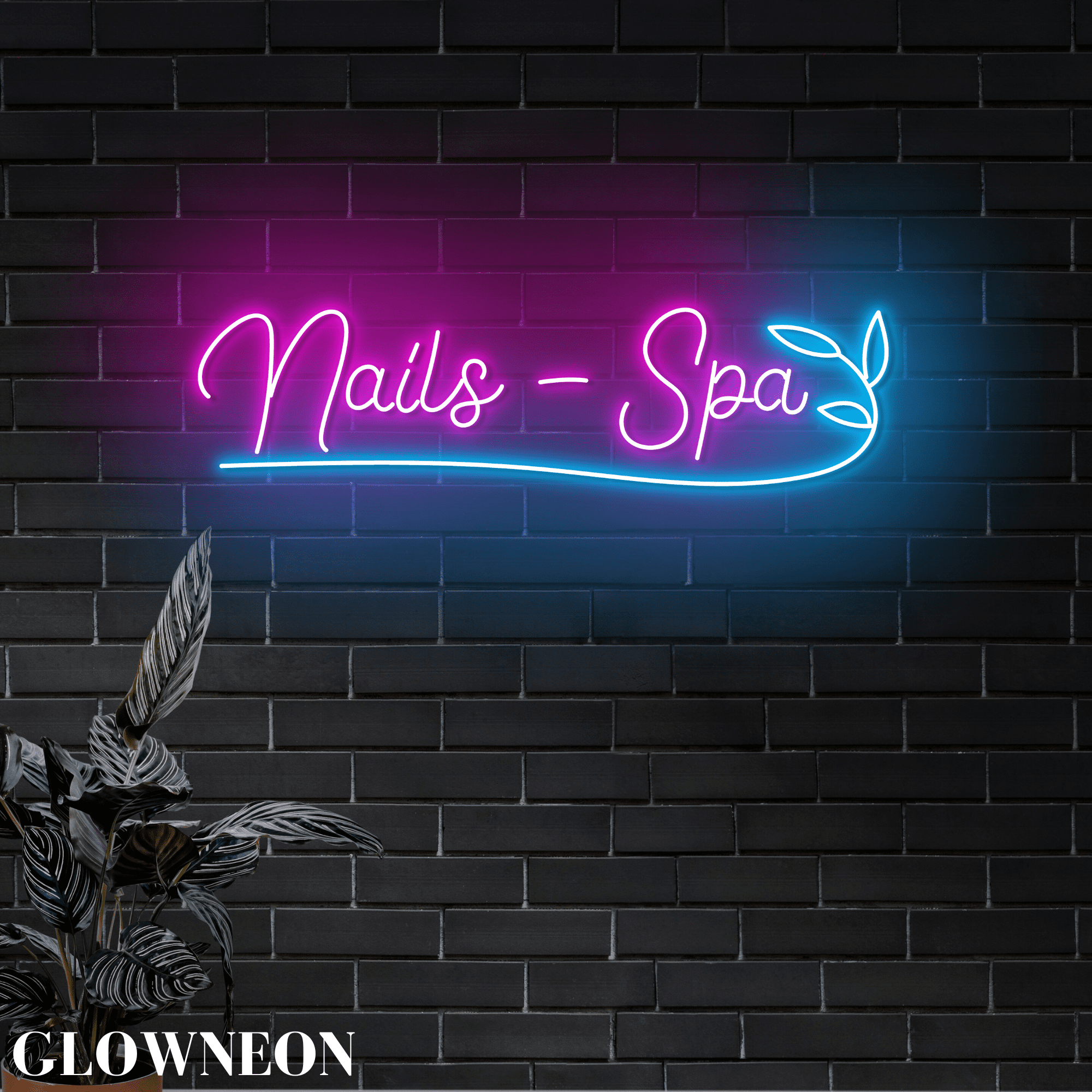 Glowneon Nails Spa Neon Wall Decor, Beauty Spa Nail Salon Led Lights ...