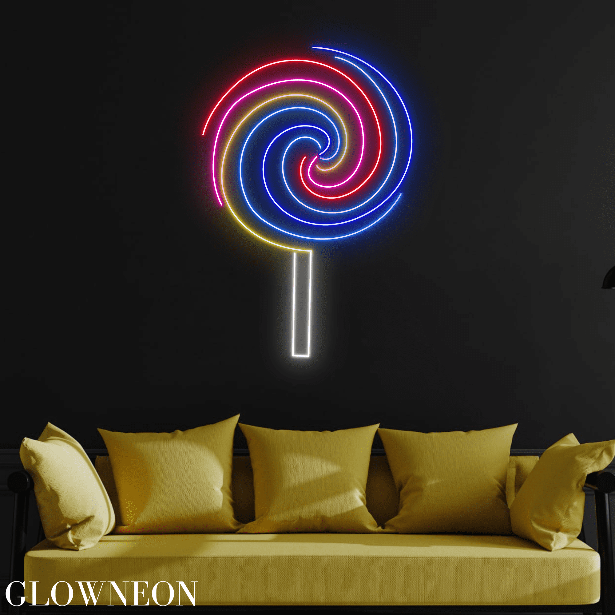 Glowneon Neon Colorful Lollipop Light, Candy Shop & Bedroom Led Decor ...