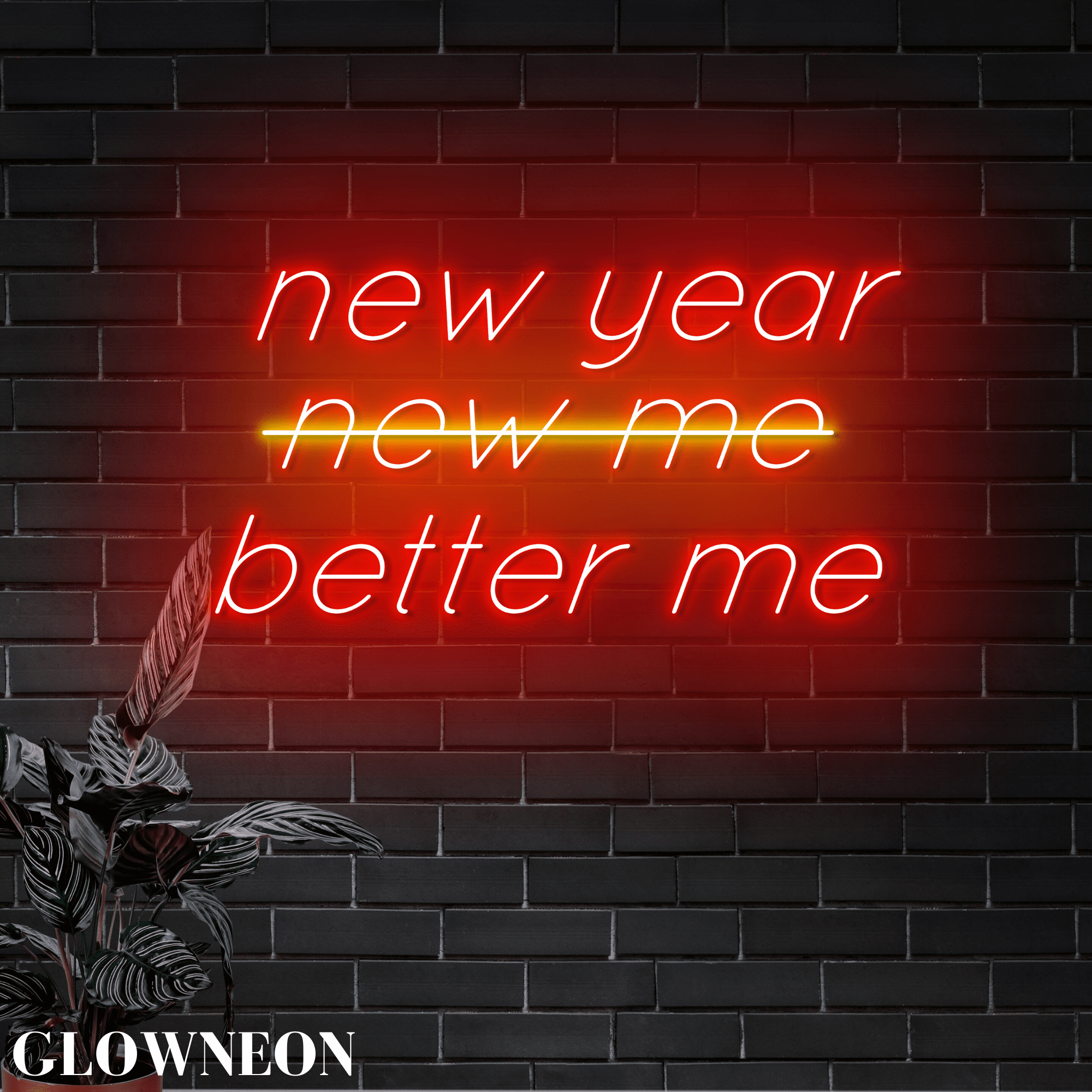 Glowneon New Year Better Me Neon Wall Art, Happy New Year Wall Decor ...
