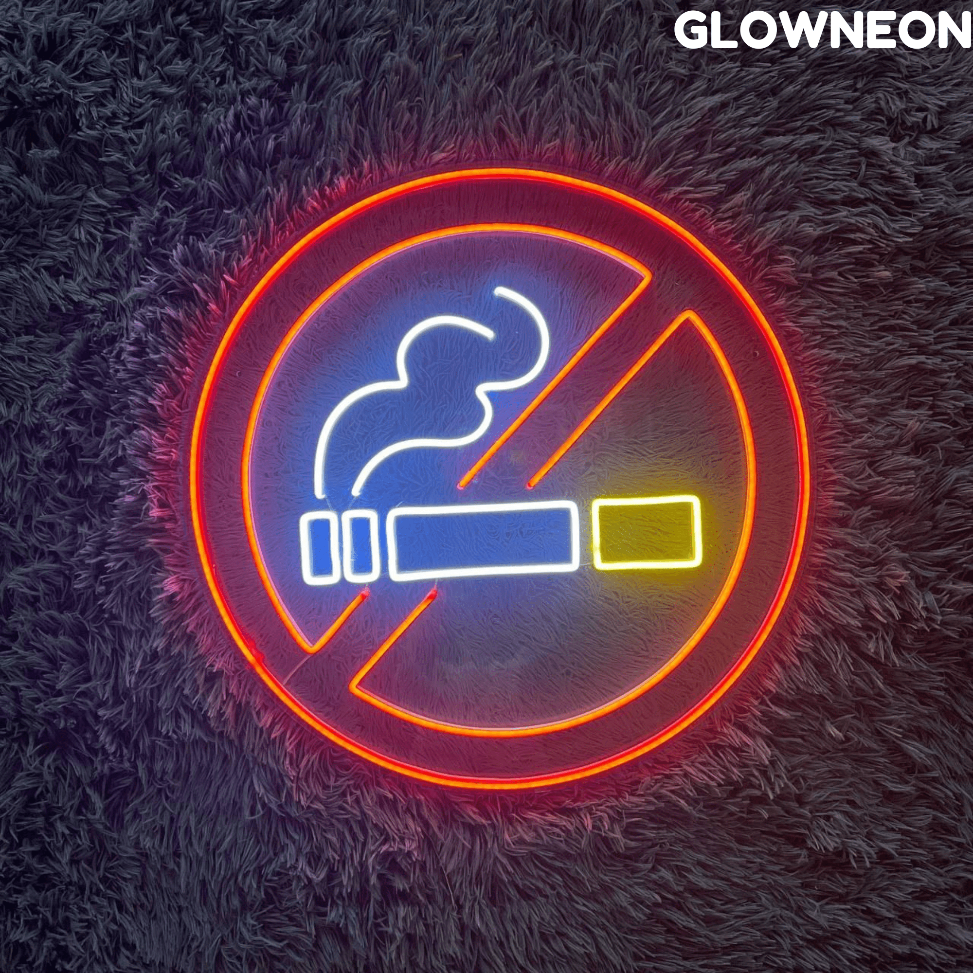 Glowneon No Smoking Neon Sign, No Smoking Warning Caution Led Light ...