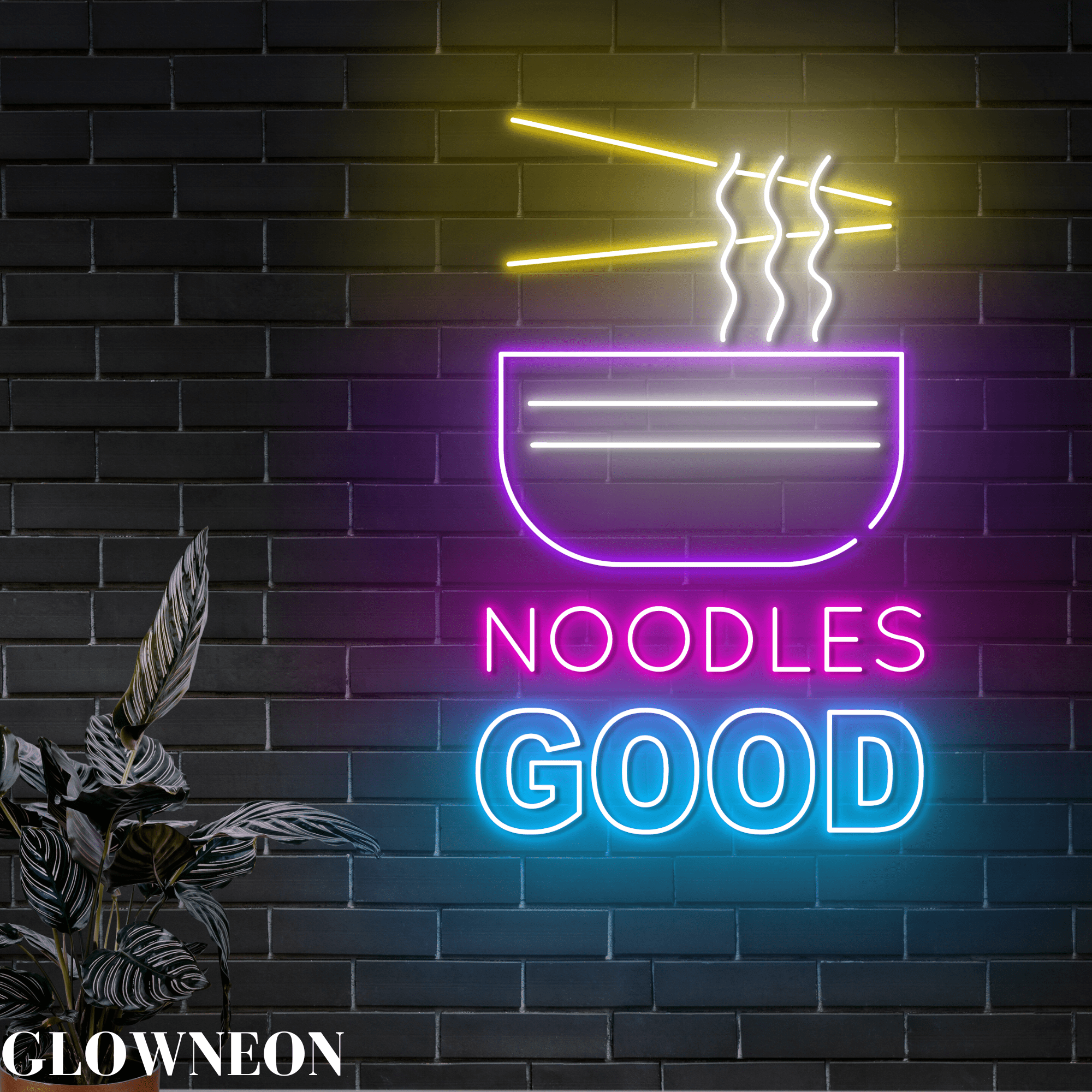 Glowneon Noodles Good Wall Art Led Light, Japanese Noodle Ramen Decor ...