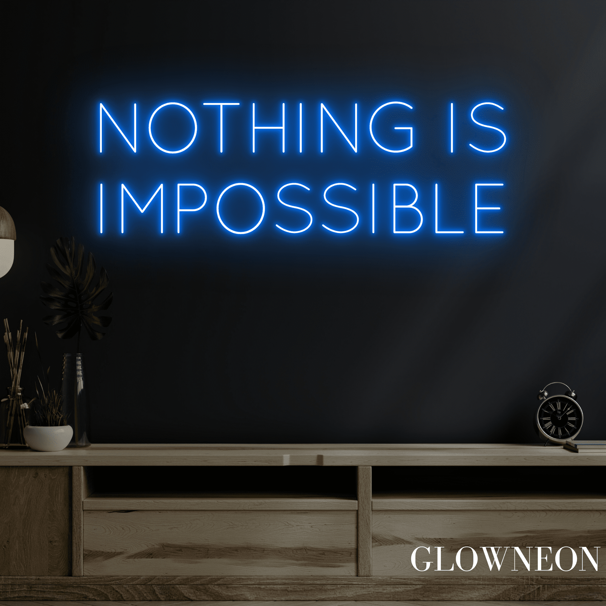Glowneon Nothing Is Impossible Neon Sign, Motivation Quote Led Art ...