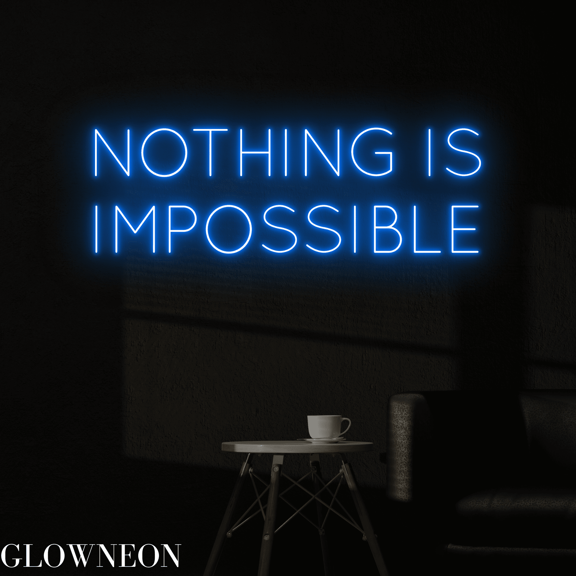 Glowneon Nothing Is Impossible Neon Sign, Motivation Quote Led Art ...