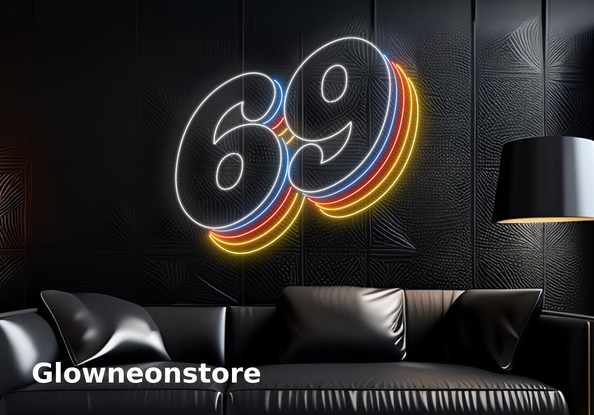 Glowneon Number 69 Neon Sign, Number 69 Led Light, 3D Font Numbers ...