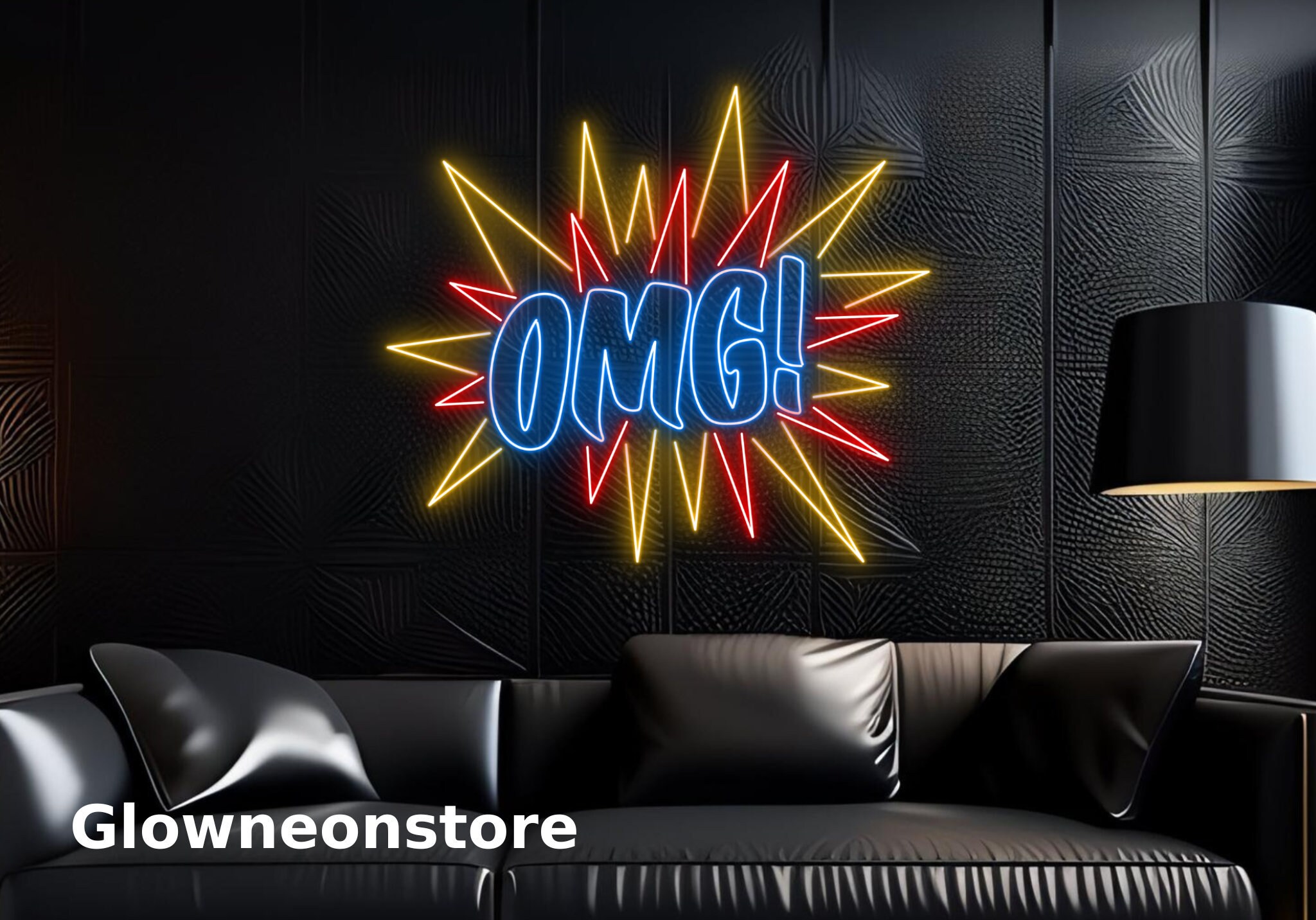 Glowneon OMG Pop Art Neon Sign, OMG Comic Led Sign, Comic Wall Art ...