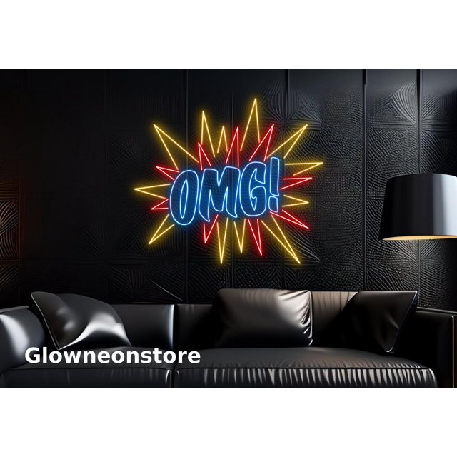 Glowneon OMG Pop Art Neon Sign, OMG Comic Led Sign, Comic Wall Art ...