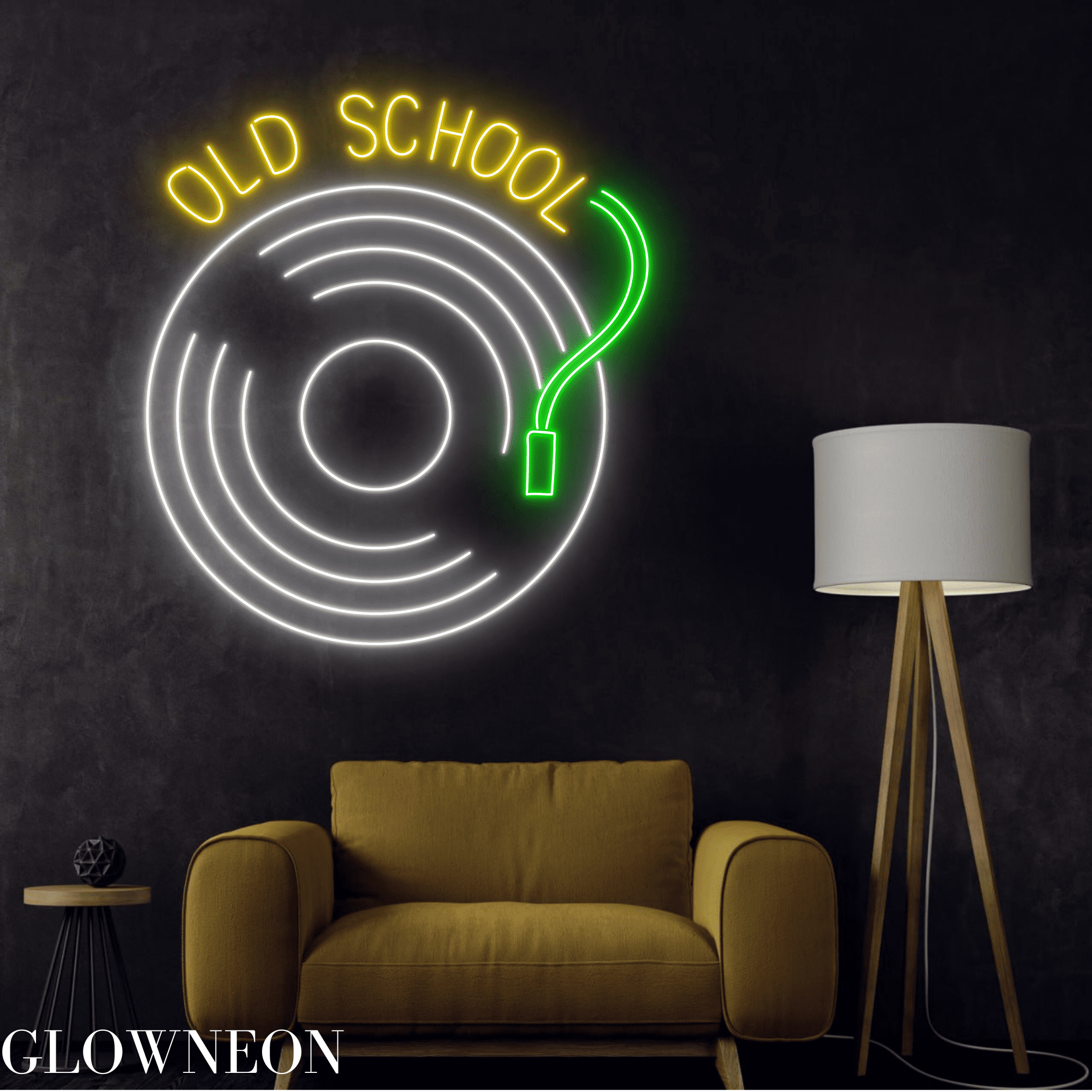 Glowneon Old School Music Retro Record Player Neon Sign For Home Bar ...