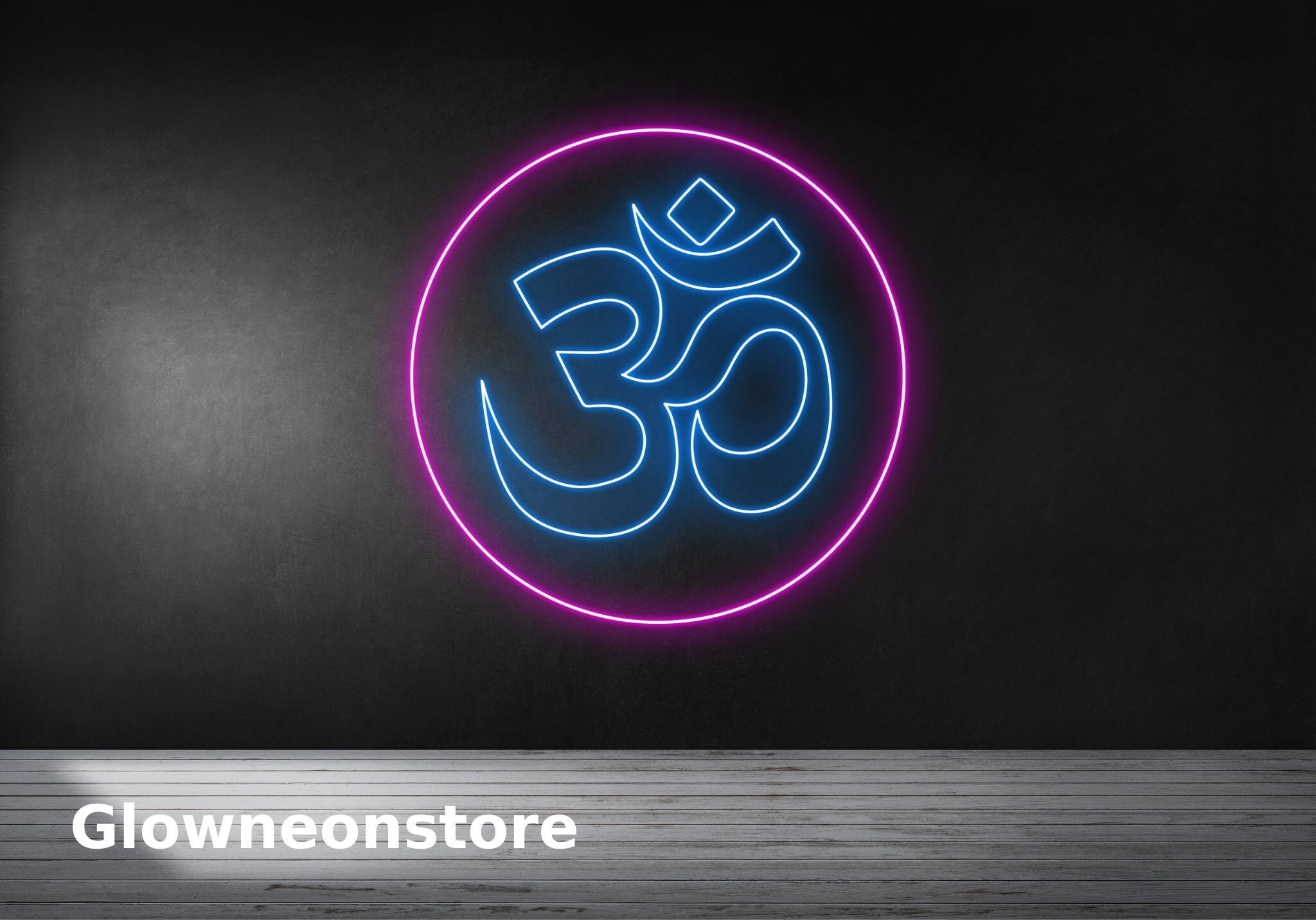 Glowneon Om Neon Sign, Om Led Light Sign, Om Wall Decoration ...