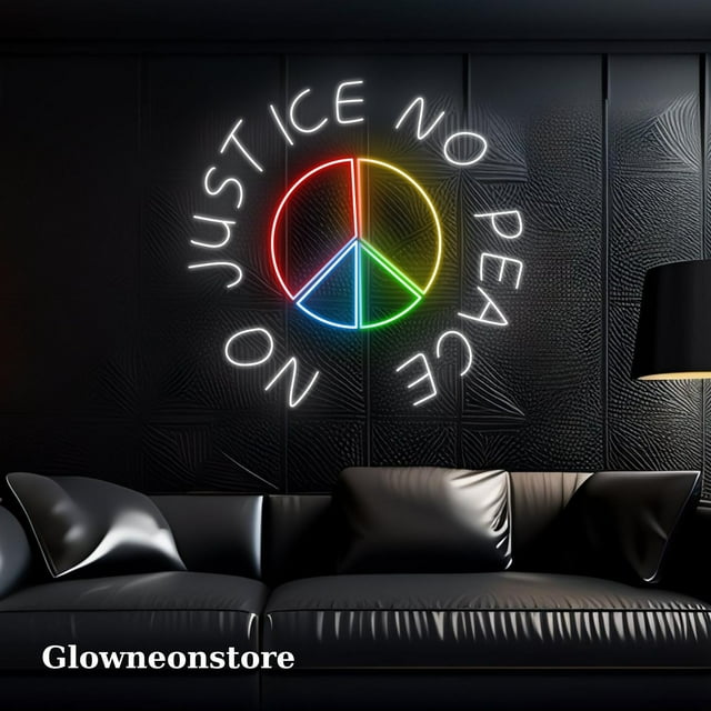 Glowneon On Just Ice No Peace Neon Sign, Peace And Love Neon Led Sign ...