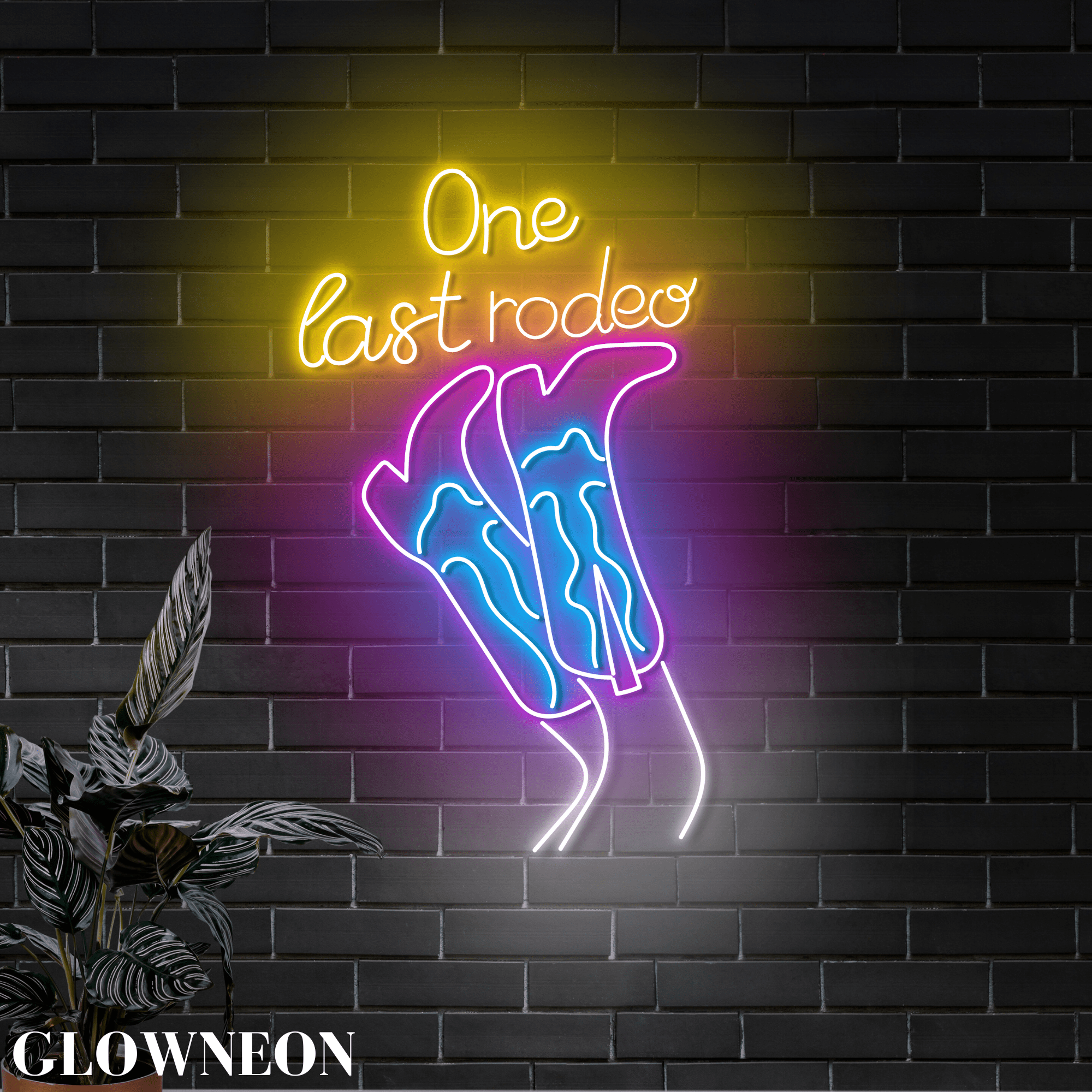 Glowneon One Last Rodeo Wall Led Light, Western Cowgirl Room Wall Art ...