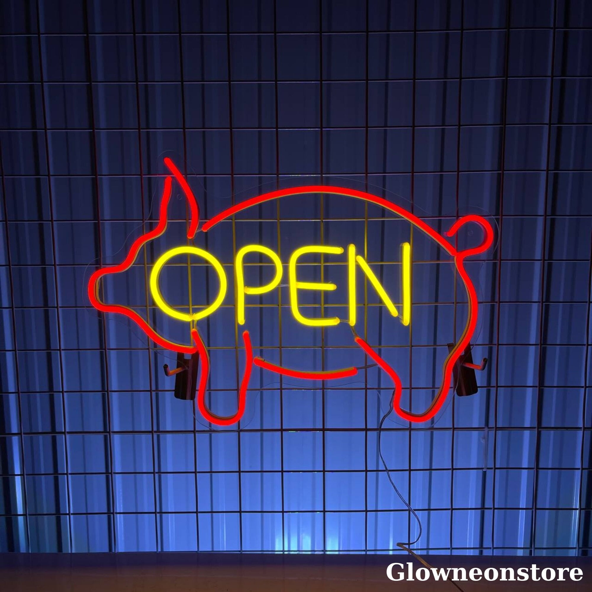 Glowneon Open Butcher Shop Neon Sign, Butcher Shop Led Sign, BBQ Led ...