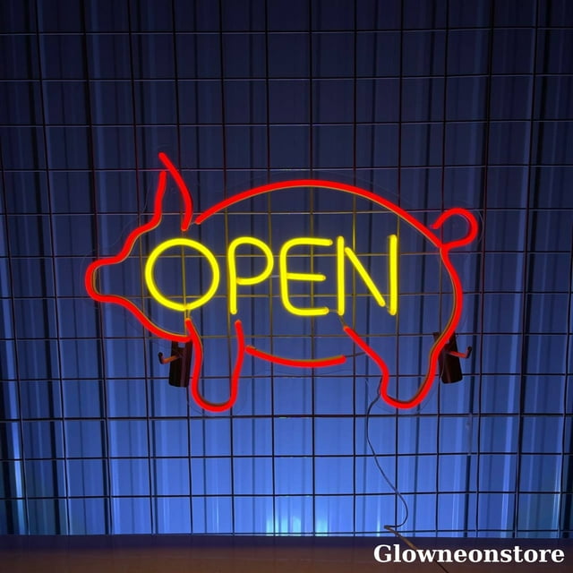 Glowneon Open Butcher Shop Neon Sign, Butcher Shop Led Sign, BBQ Led ...