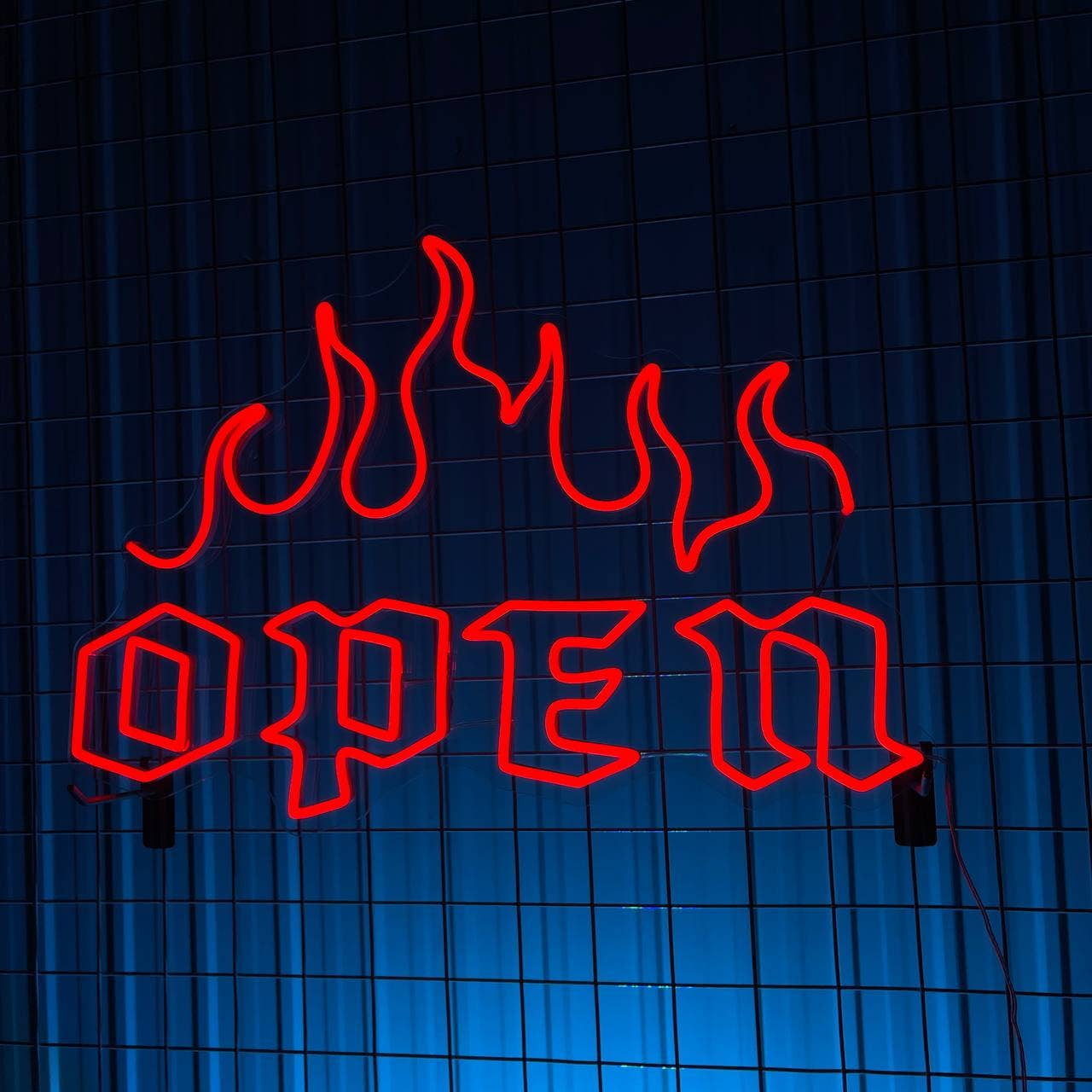 Glowneon Open Fire Neon Signs, Welcome Sign Decor - Walmart.com