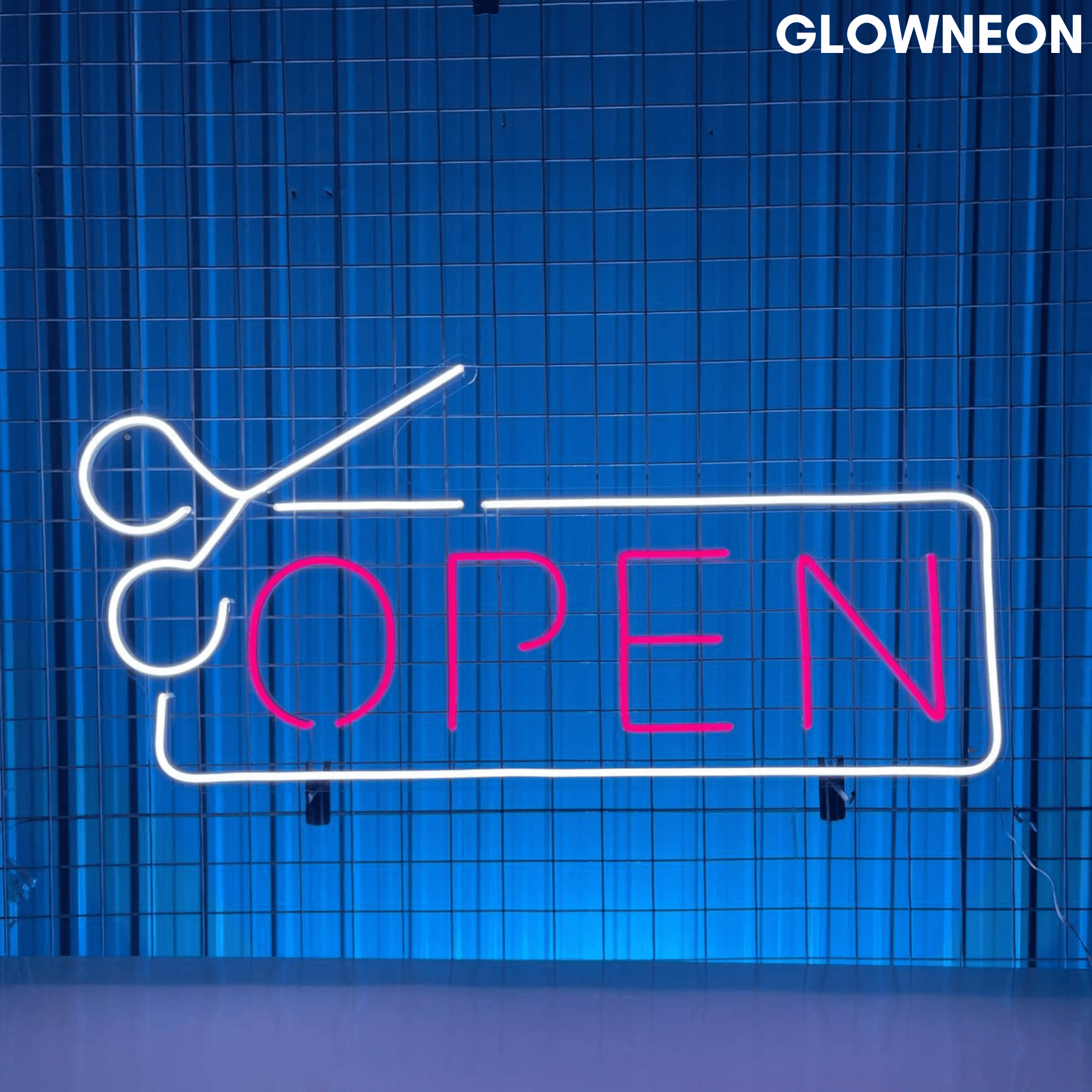 Glowneon Open Hair Salon Neon Sign, Welcome Open Barber Shop Led Sign ...