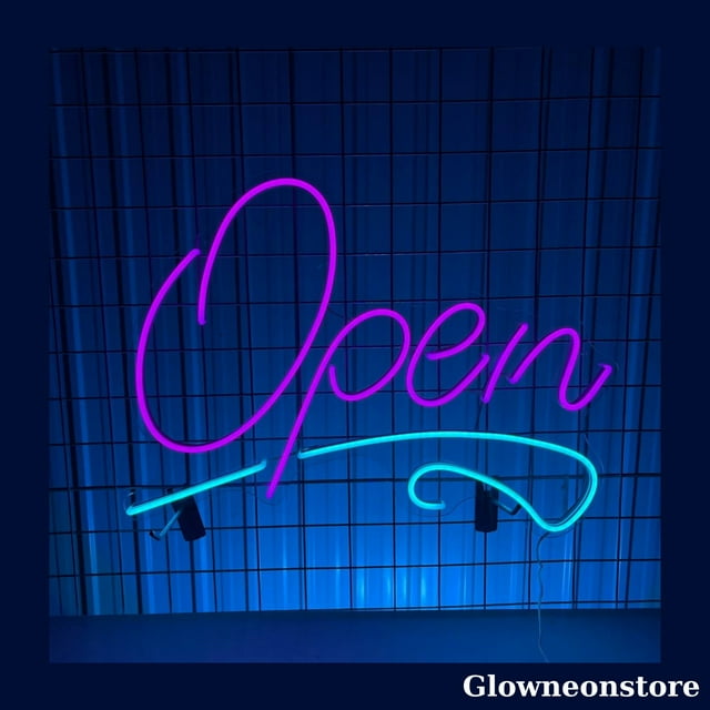 Glowneon Open Neon Sign Open Sign Led Light Welcome Open Coffee Shop Restaurant Party Decor