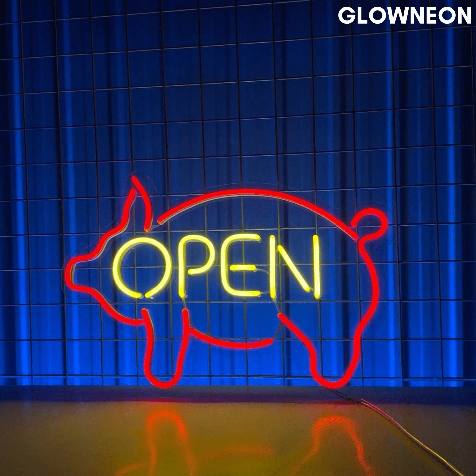 Glowneon Open Neon Sign, Pork Led Sign, Open Pork Store Wall Decor ...