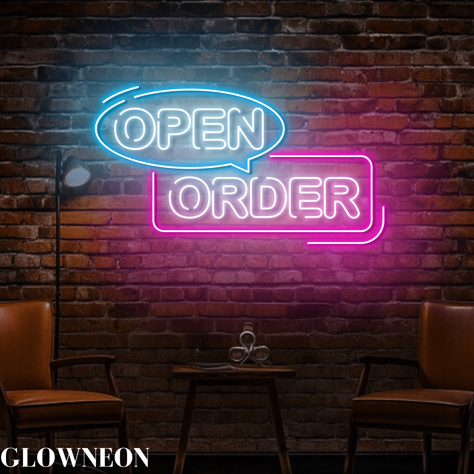 Glowneon Open Order Neon Sign, Restaurant Wall Art, Coffee Shop Decor ...
