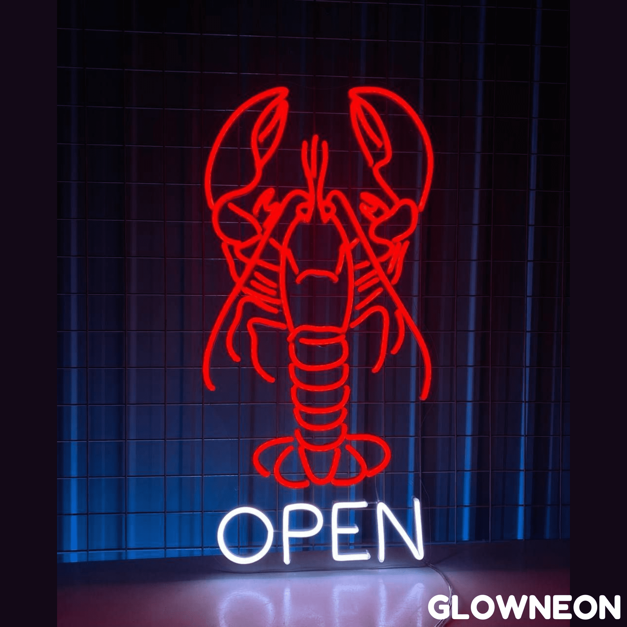 Glowneon Open Shrimp Store Neon Sign, Open Seafood Restaurant Led Art ...