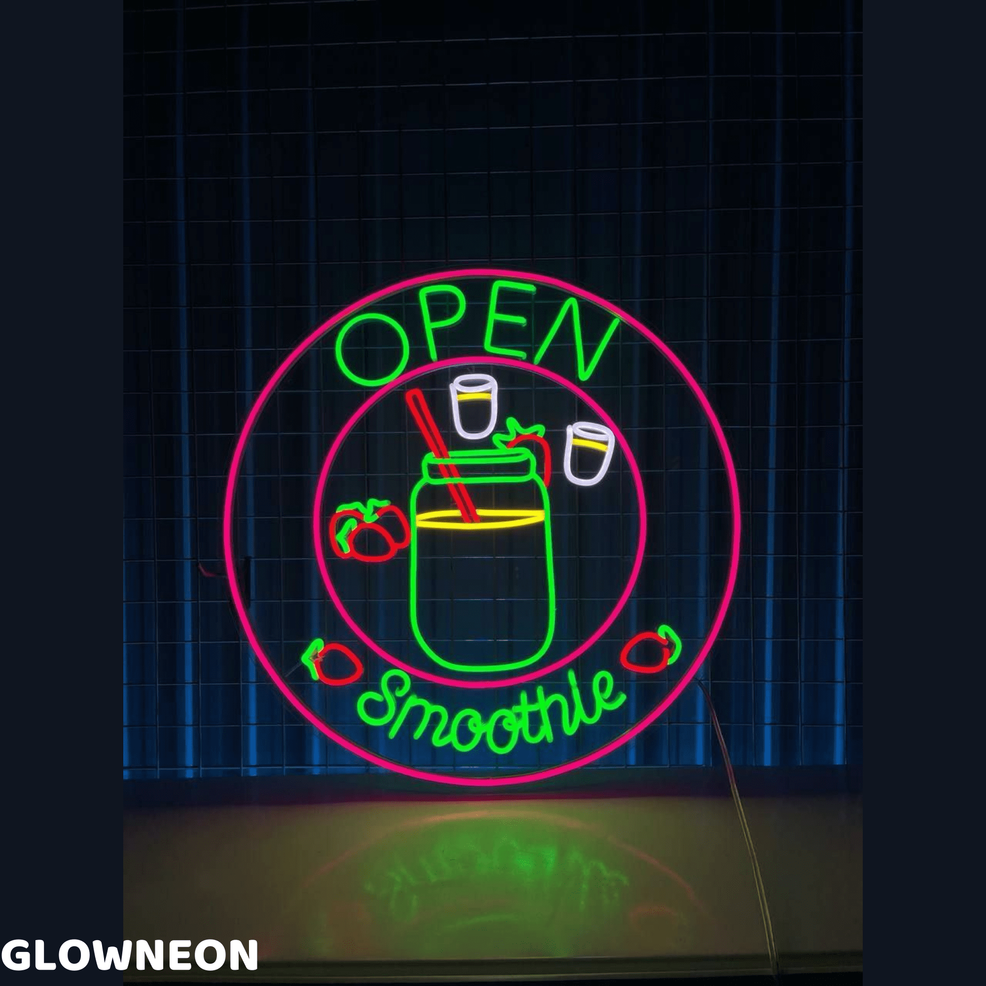 Glowneon Open Smoothie Neon Sign, Smoothy Led Sign, Smoothy Shop Sign ...