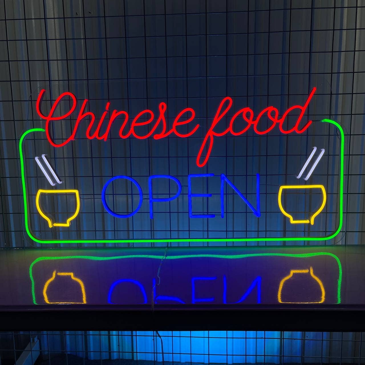 Glowneon Open Welcome Neon Signboard, Chinese Food Entrance Decor ...