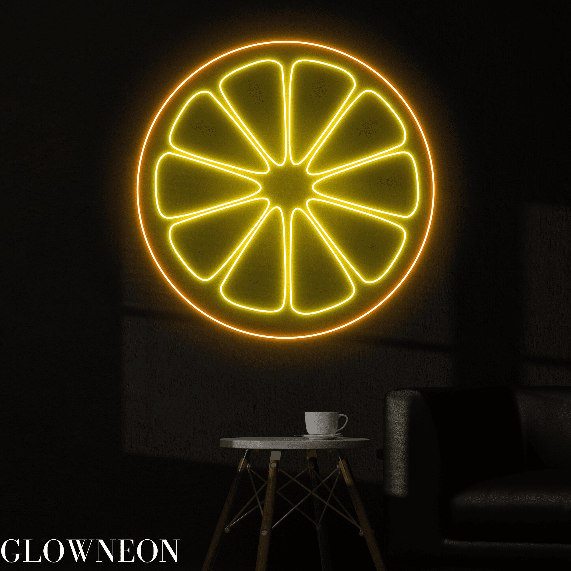 Glowneon Orange Fruit Neon Sign, Orange Led Sign, Fruit Shop Decor ...