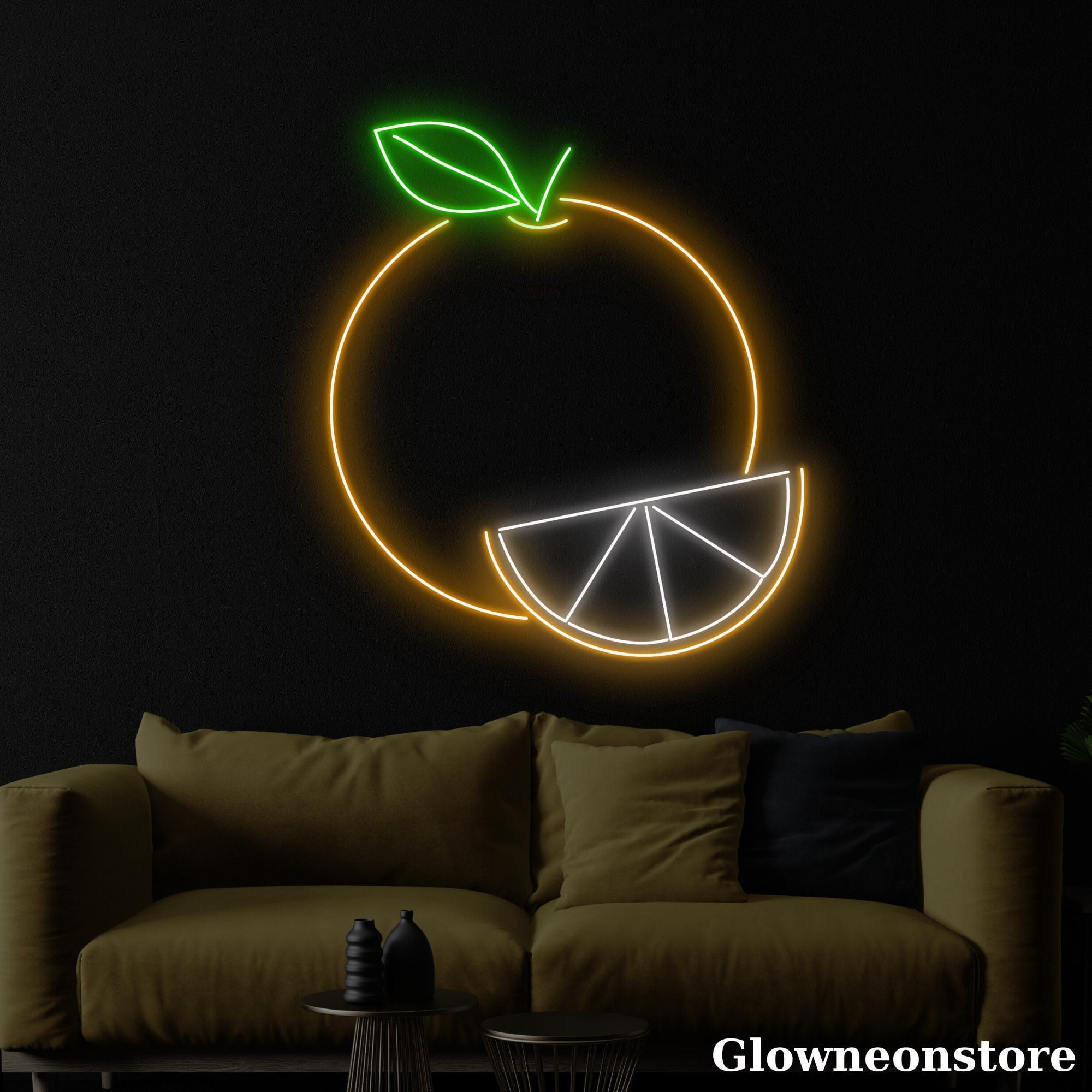 Glowneon Orange Neon Sign, Orange Led Sign, Juice Fruit Shop Decor ...
