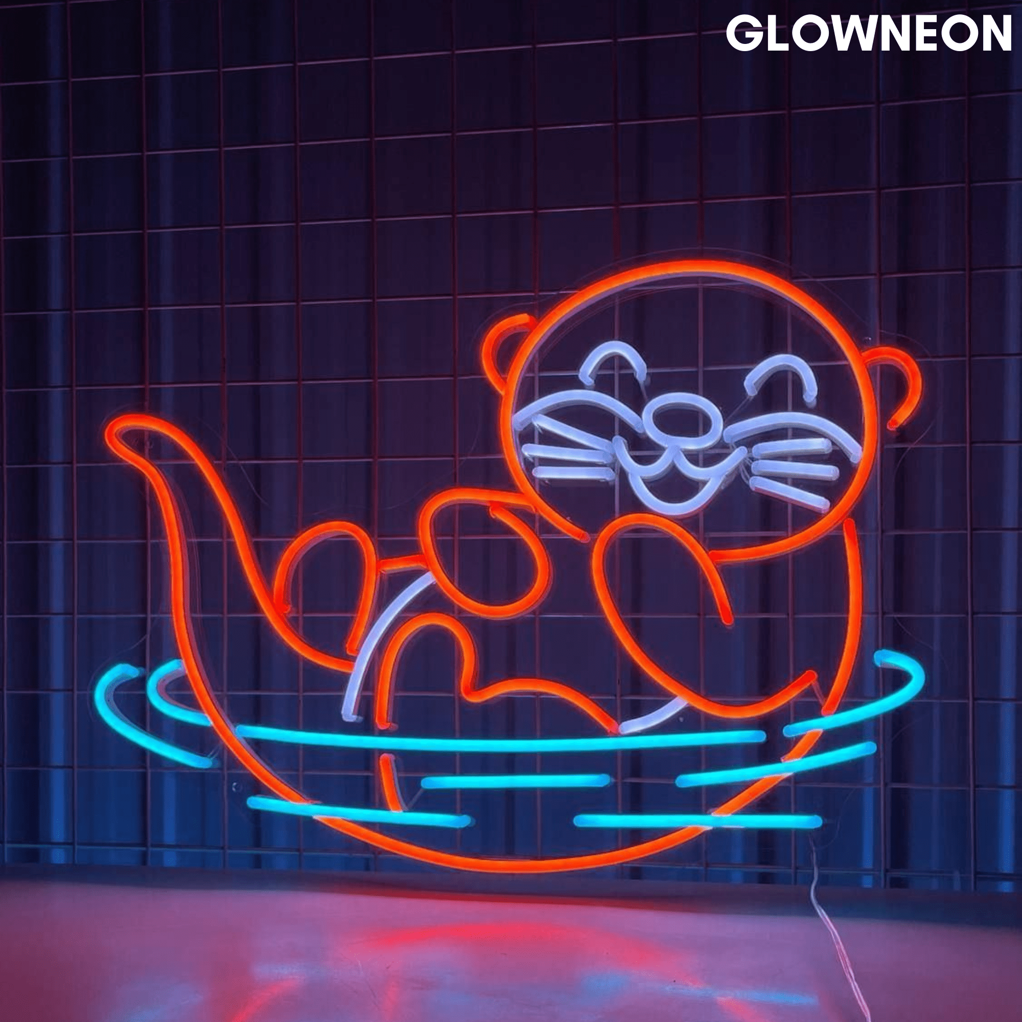 Glowneon Otter Neon Sign, Otter Swimming Led Sign, Otter Lover Gifts ...