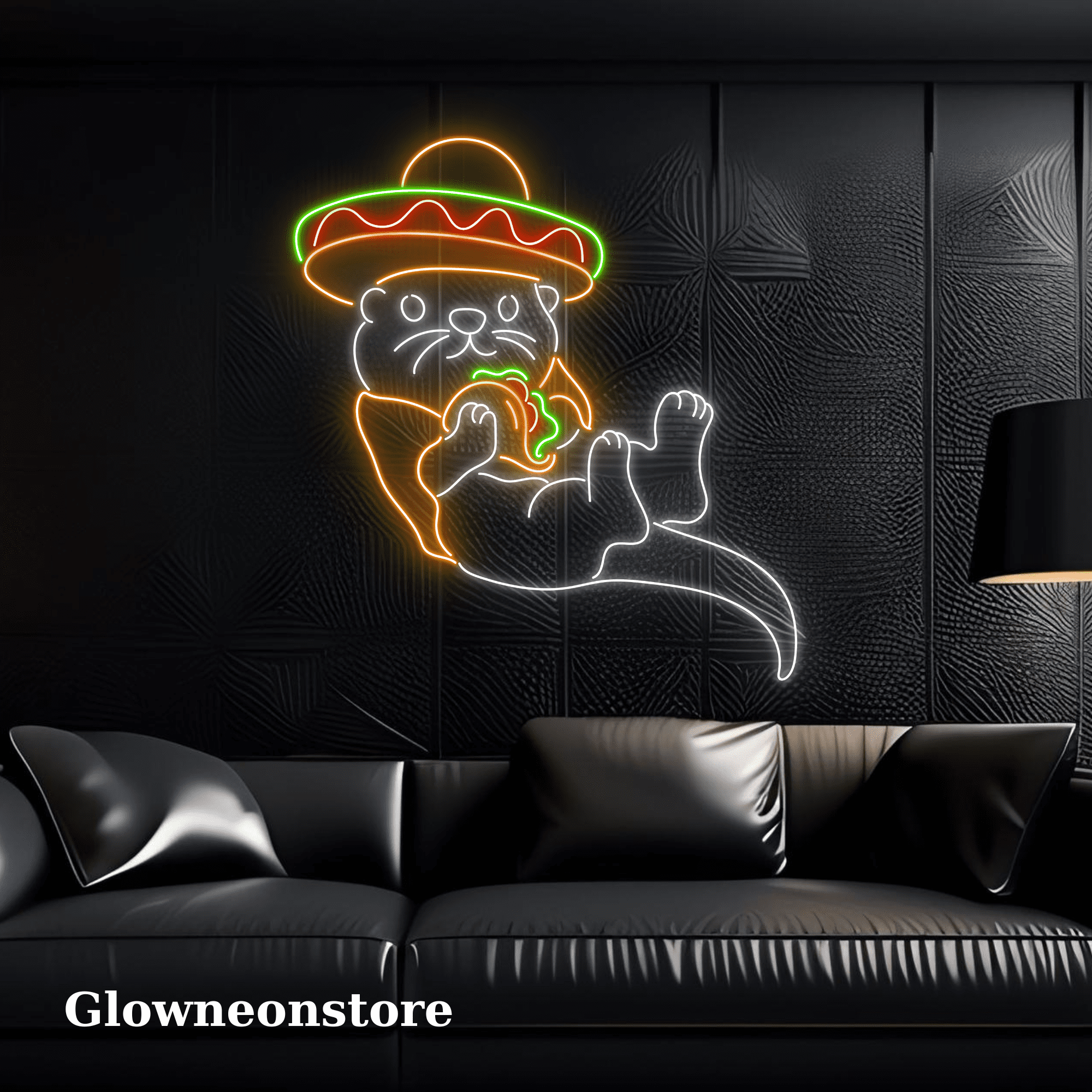 Glowneon Otter Tacos Mexico Neon Sign, Mexico Restaurant Neon Decor ...