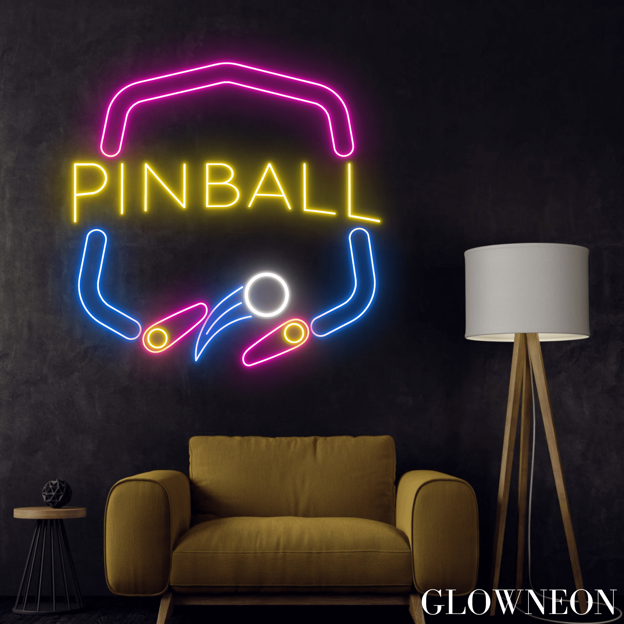 Glowneon P?inball Neon Sign, Pinball Game Led Sign, Game Room Decor ...