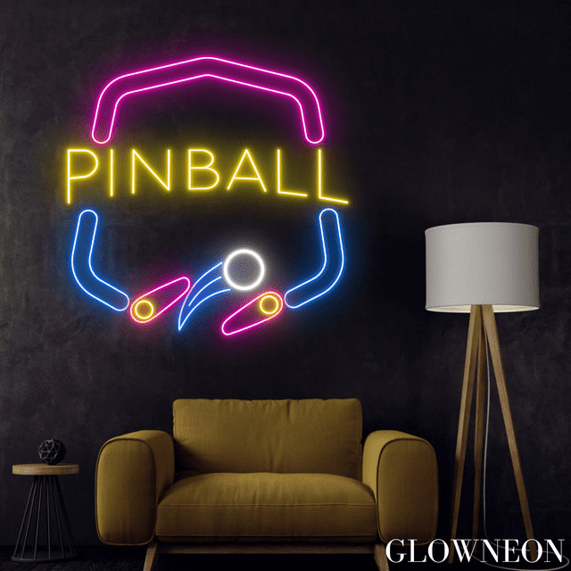 Glowneon P?inball Neon Sign, Pinball Game Led Sign, Game Room Decor ...