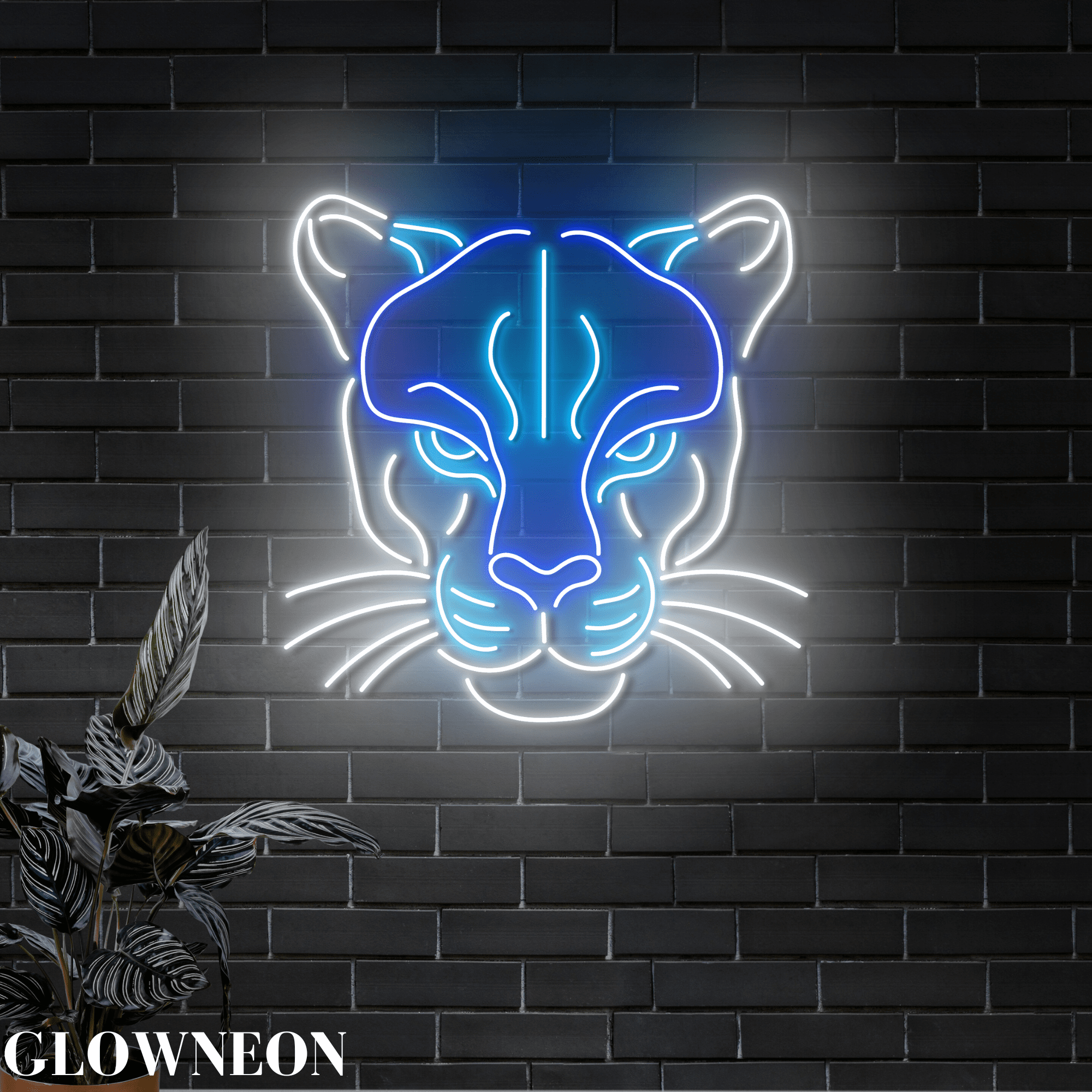 Glowneon Panther Face Led Sign, Panther Wild Animal Neon Wall Decor ...