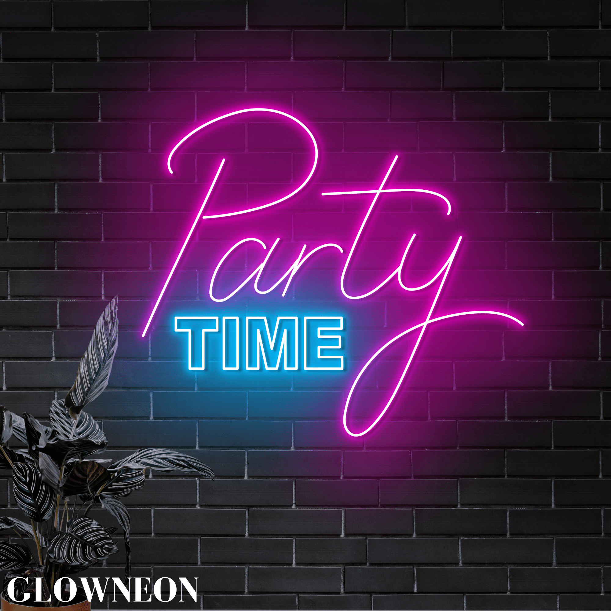 Glowneon Party Time Led Light Up, Home Bar Decor, Pub Lounge Wall Art - Walmart.com