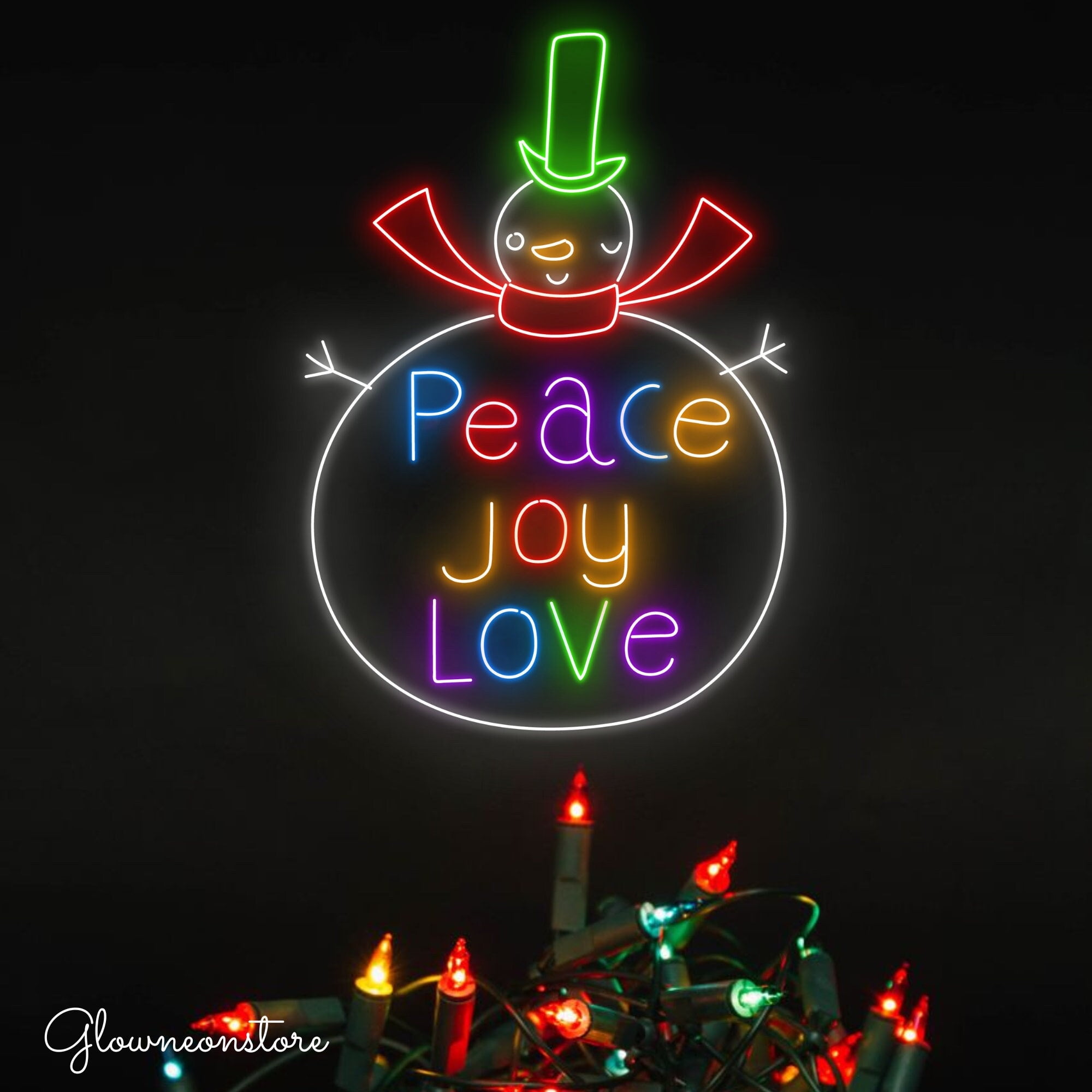 Glowneon Peace Joy Love Neon Sign, Peace Joy Love Led Sign, Custom ...