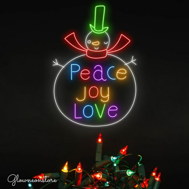 Glowneon Peace Joy Love Neon Sign, Peace Joy Love Led Sign, Custom ...