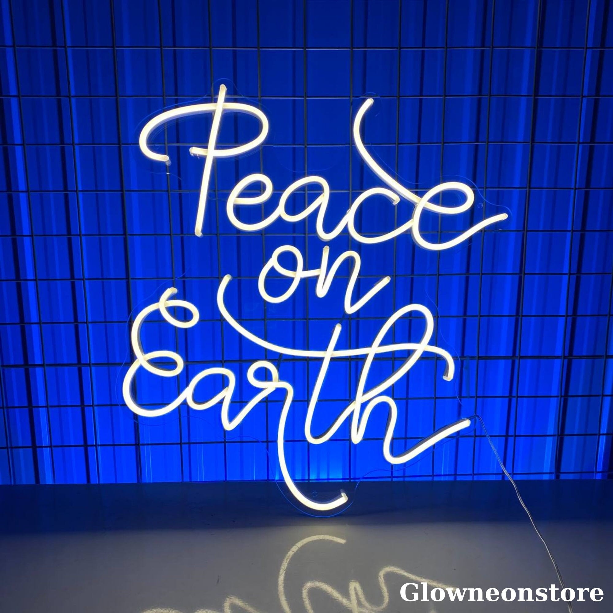 Glowneon Peace on Earth Neon Sign, Christmas Led Sign, Peaceful World ...