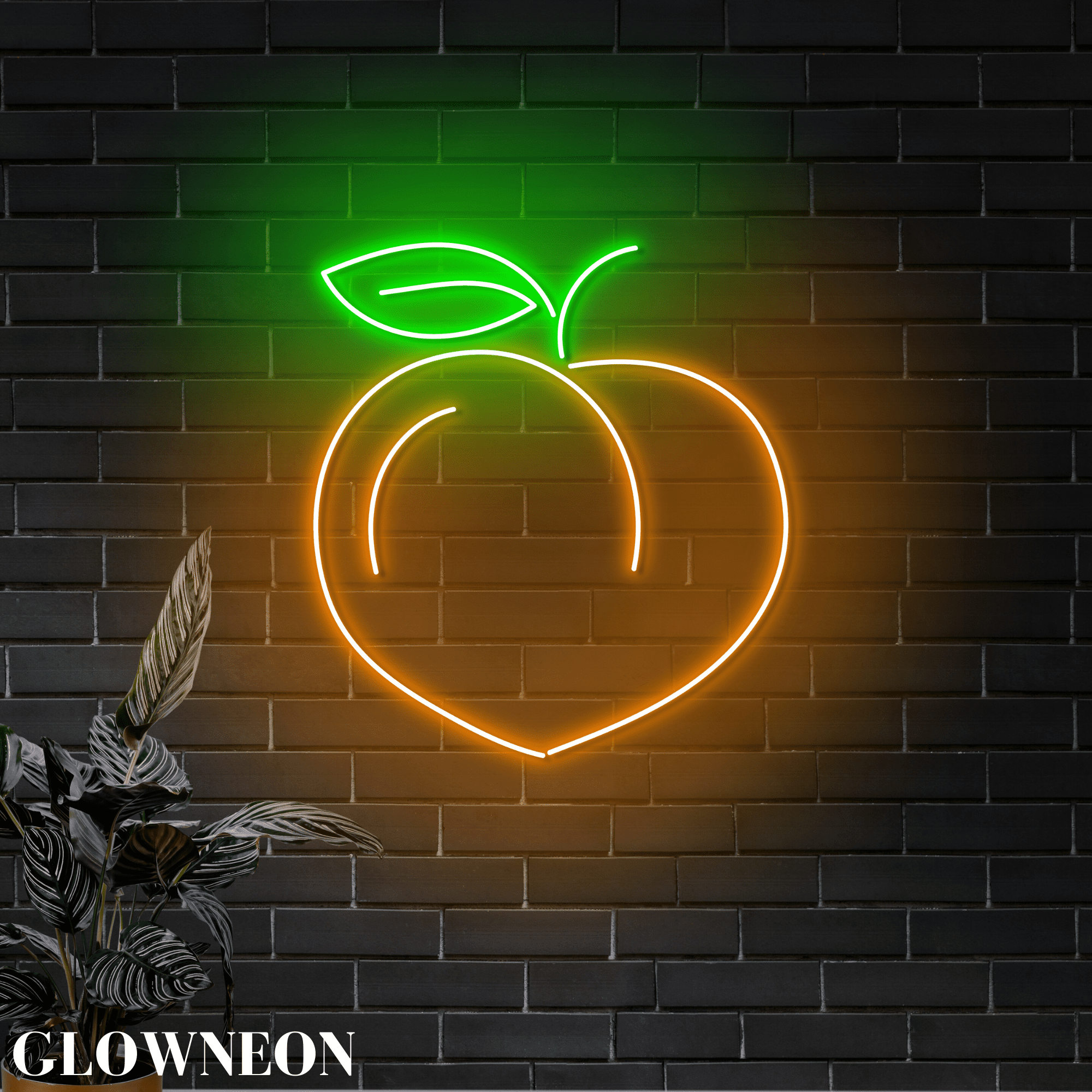 Glowneon Peach Neon Sign, Peach Fruit Shop Wall Art, Peach Wall Decor ...