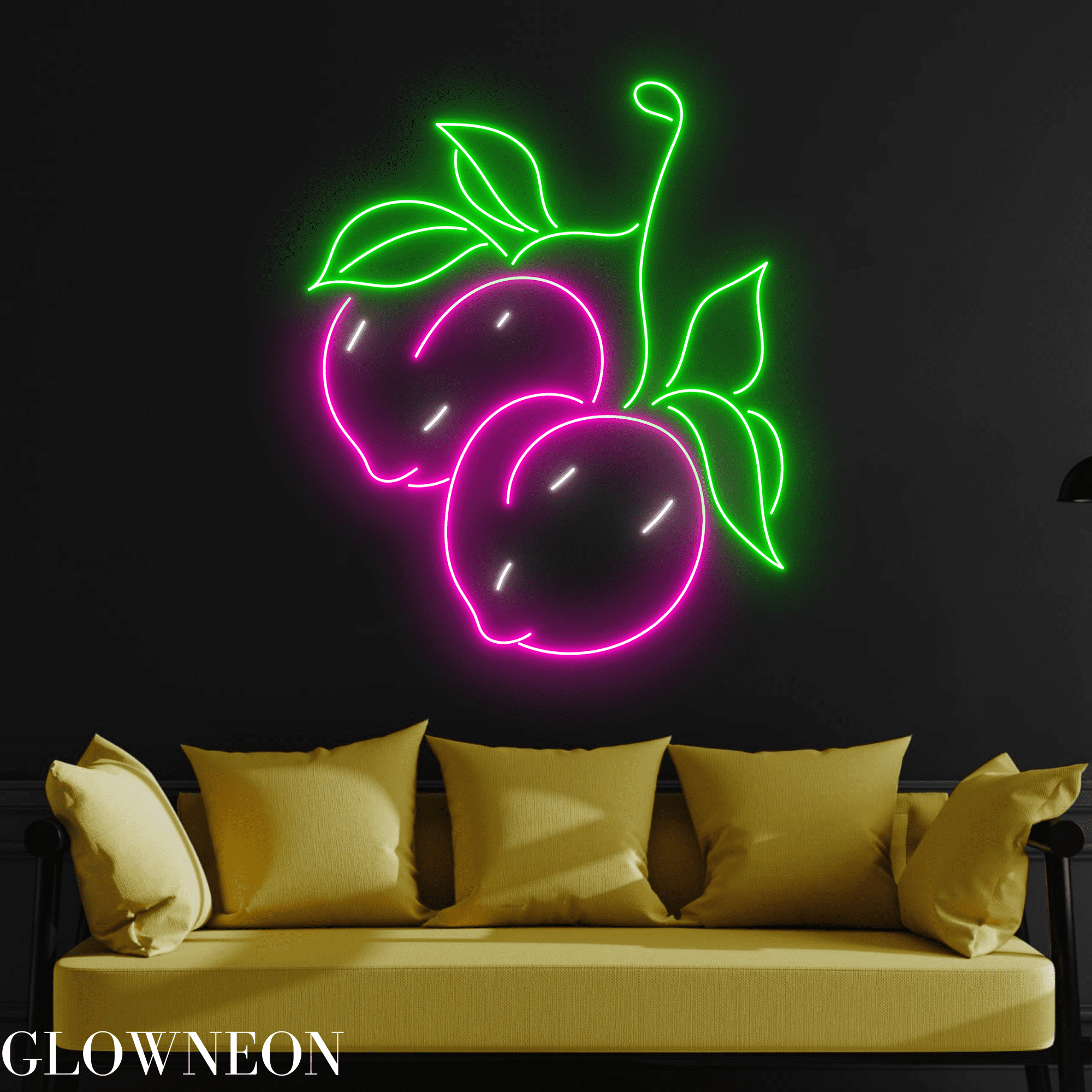 Glowneon Peach Neon Sign, Peach Led Sign, Fresh Fruit Shop Wall Decor ...