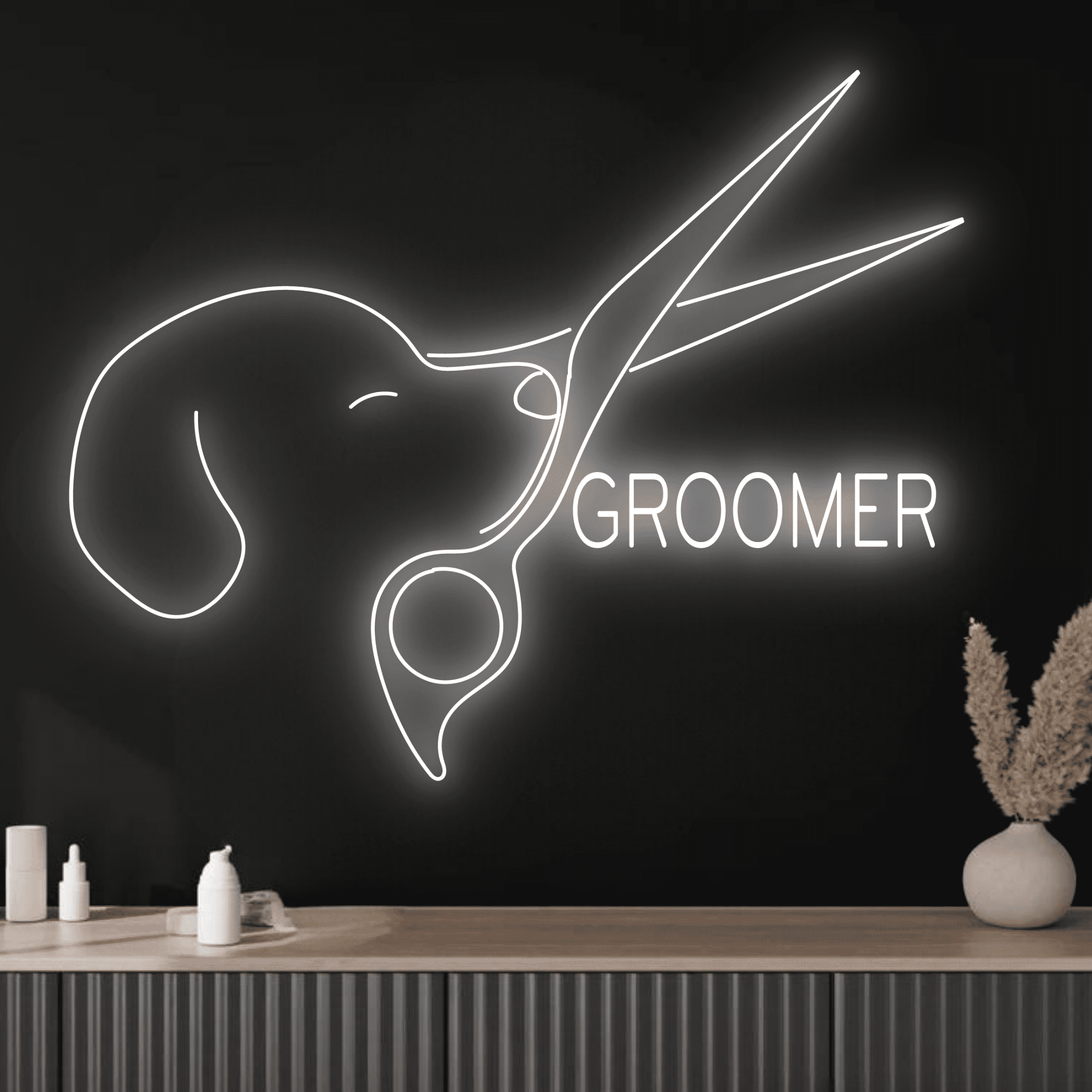 Glowneon Pet Groomer Neon Sign, Pet Shop Decor, Pet Salon Wall Decor ...