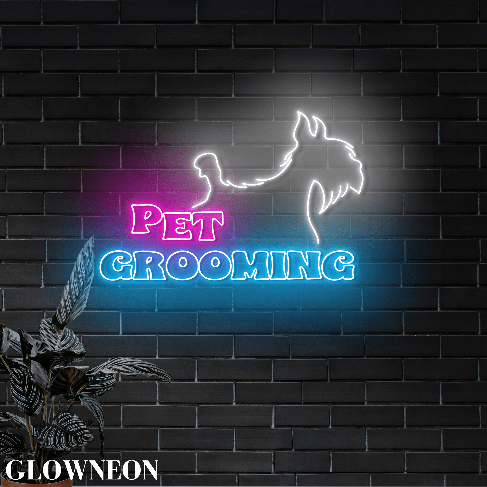 Glowneon Pet Grooming Neon Light Sign, Dog Haircut Grooming Salon Art ...