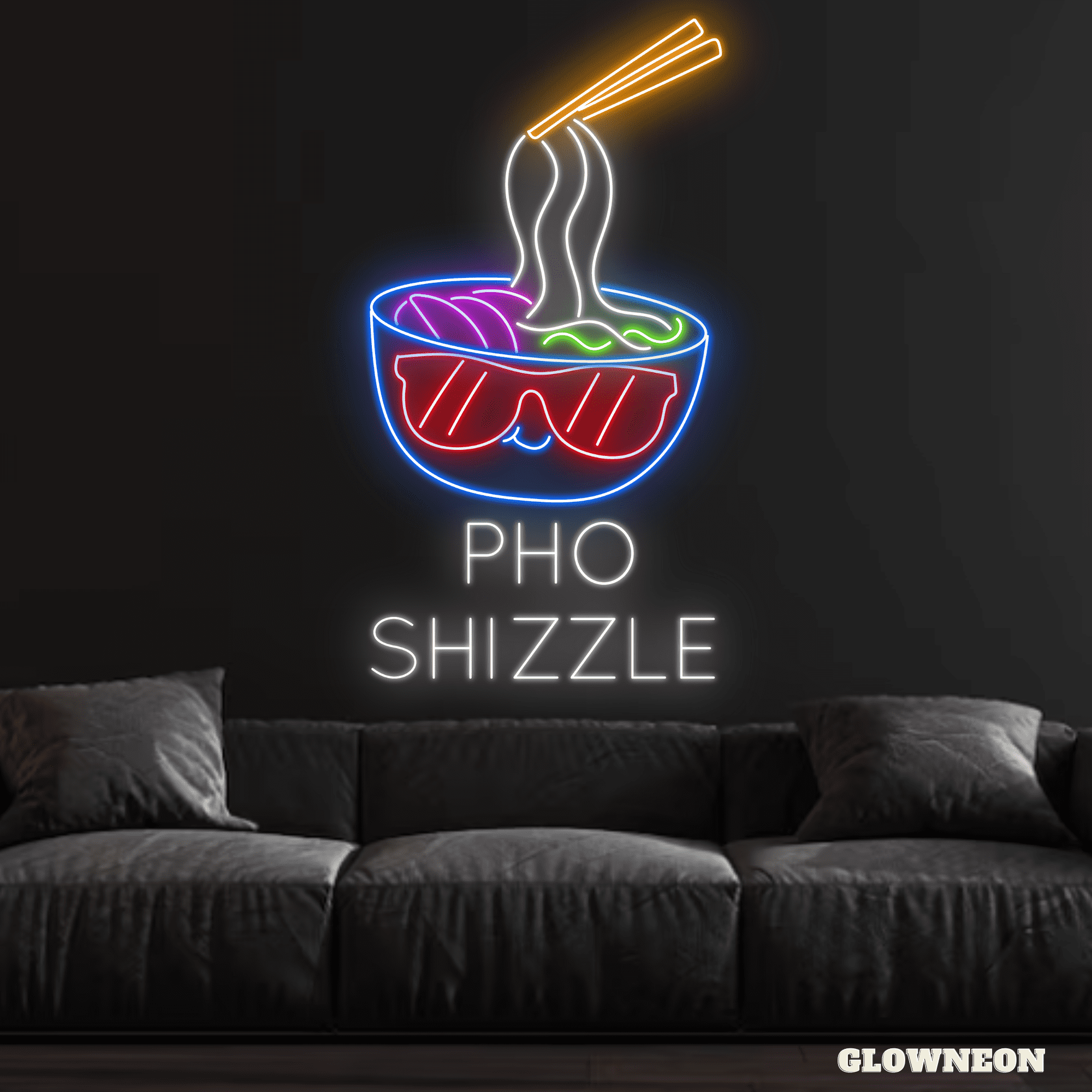 Glowneon Pho Shizzle Neon Sign, Pho Restaurant Decor, Pho Noodle Sign ...