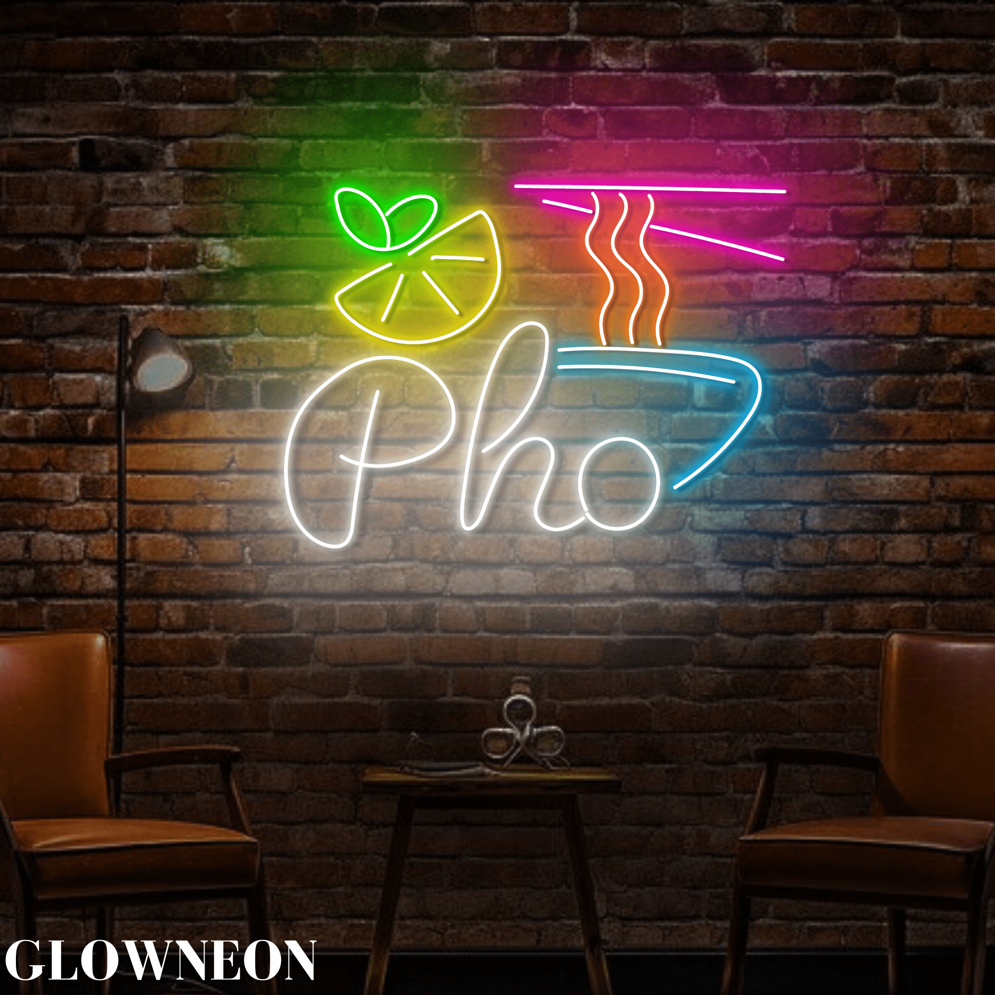 Glowneon Pho Wall Led Light, Vietnamese Pho Restaurant Open Neon Sign ...
