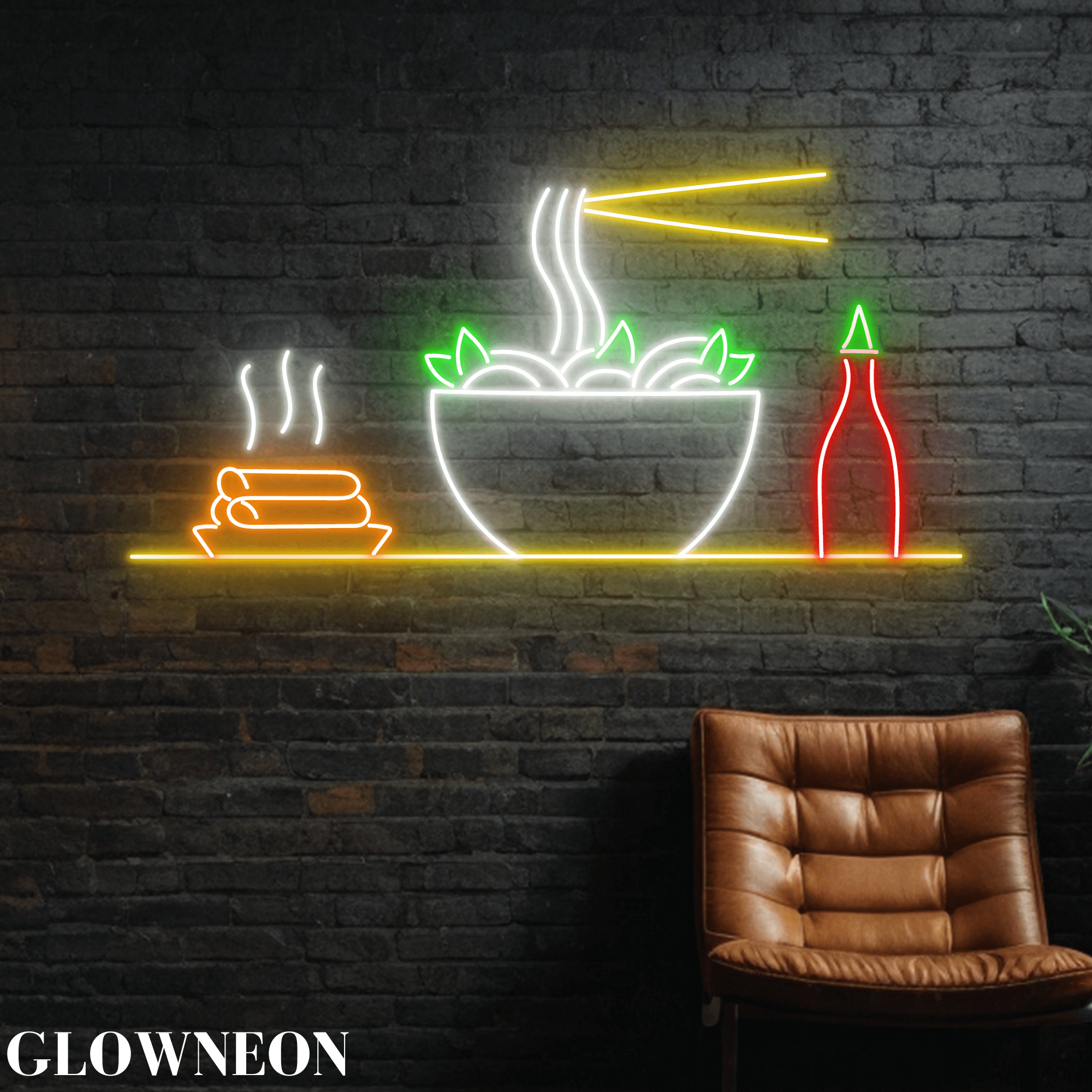 Glowneon Pho With Fried Dough Stick Led Sign, Vietnamese Pho Neon Art ...